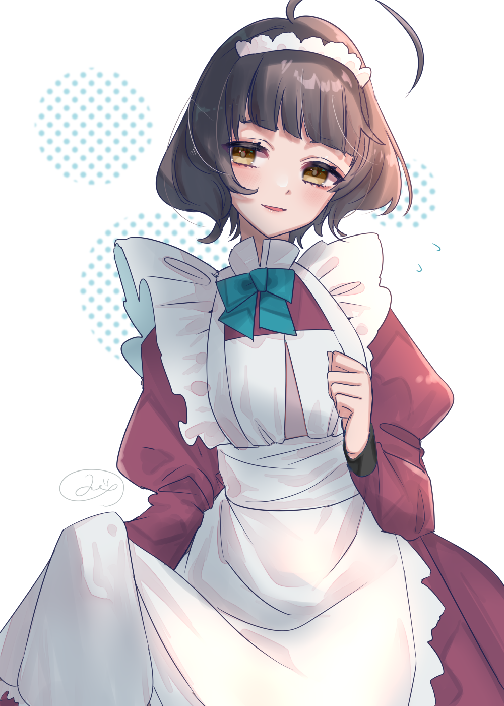 The Big ImageBoard (TBIB) - 1girl adapted costume ahoge alternate costume bangs blue bow blue ...