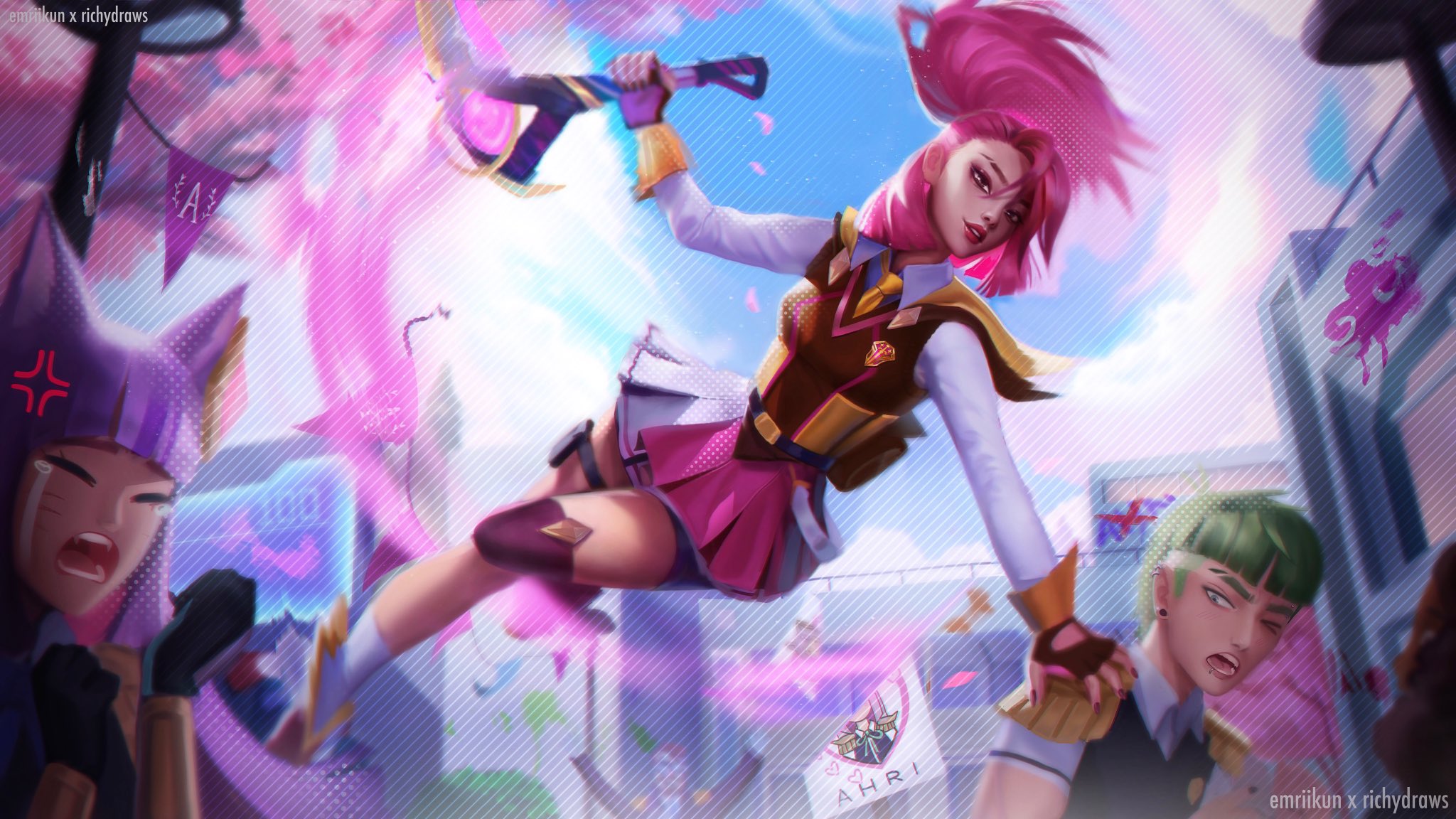 The Big ImageBoard (TBIB) - 1boy 2girls ahri (league of legends) akali ...