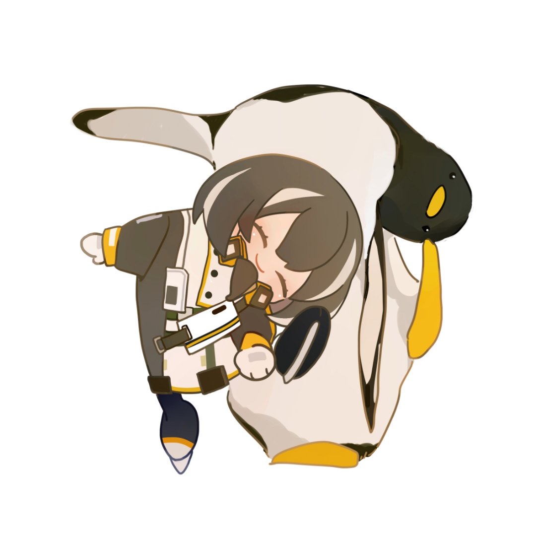 The Big ImageBoard (TBIB) - 1girl ^ ^ animal arknights bird black coat chibi closed eyes coat ...