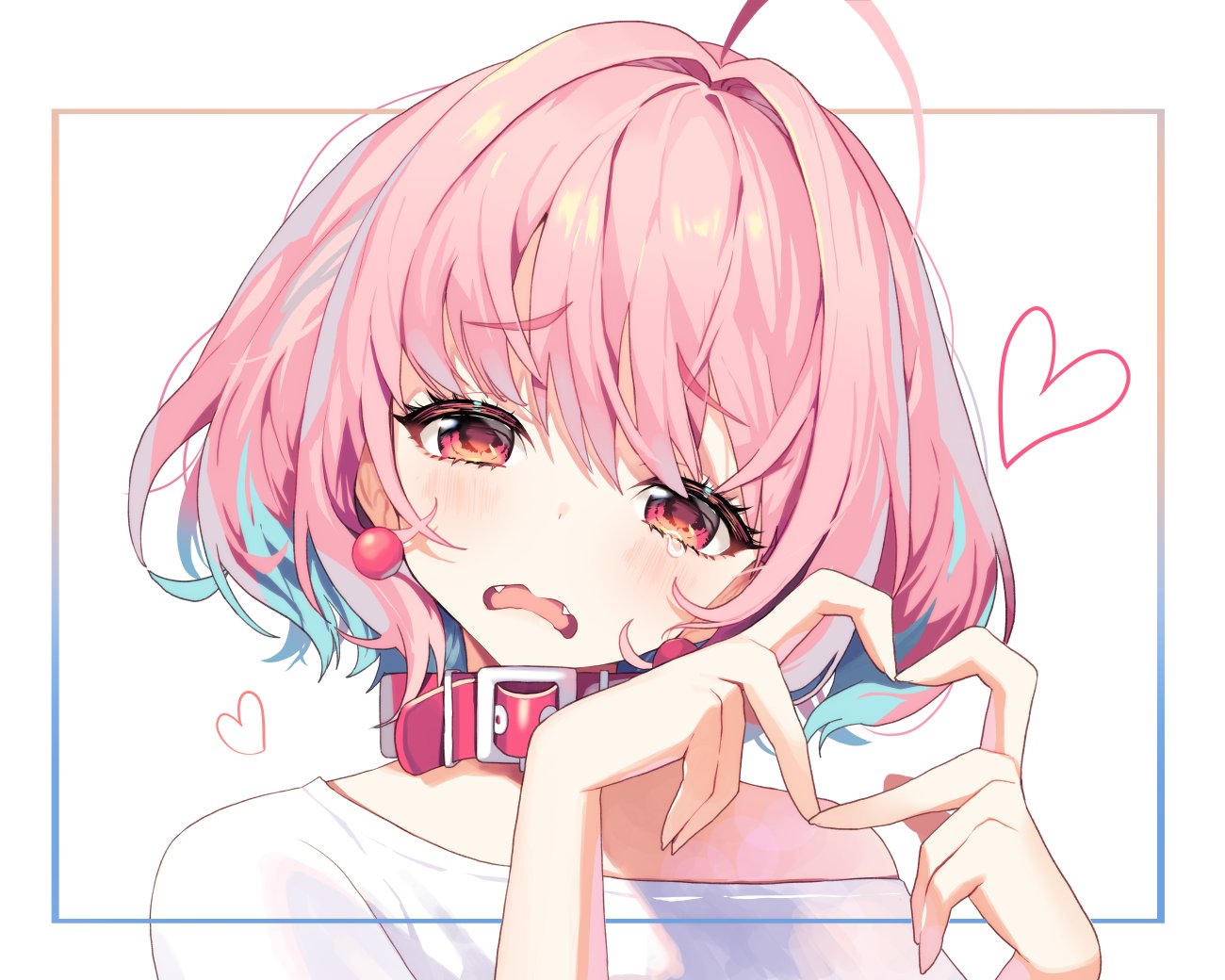 The Big ImageBoard (TBIB) - 1girl ahoge bangs blue hair blush breasts ...