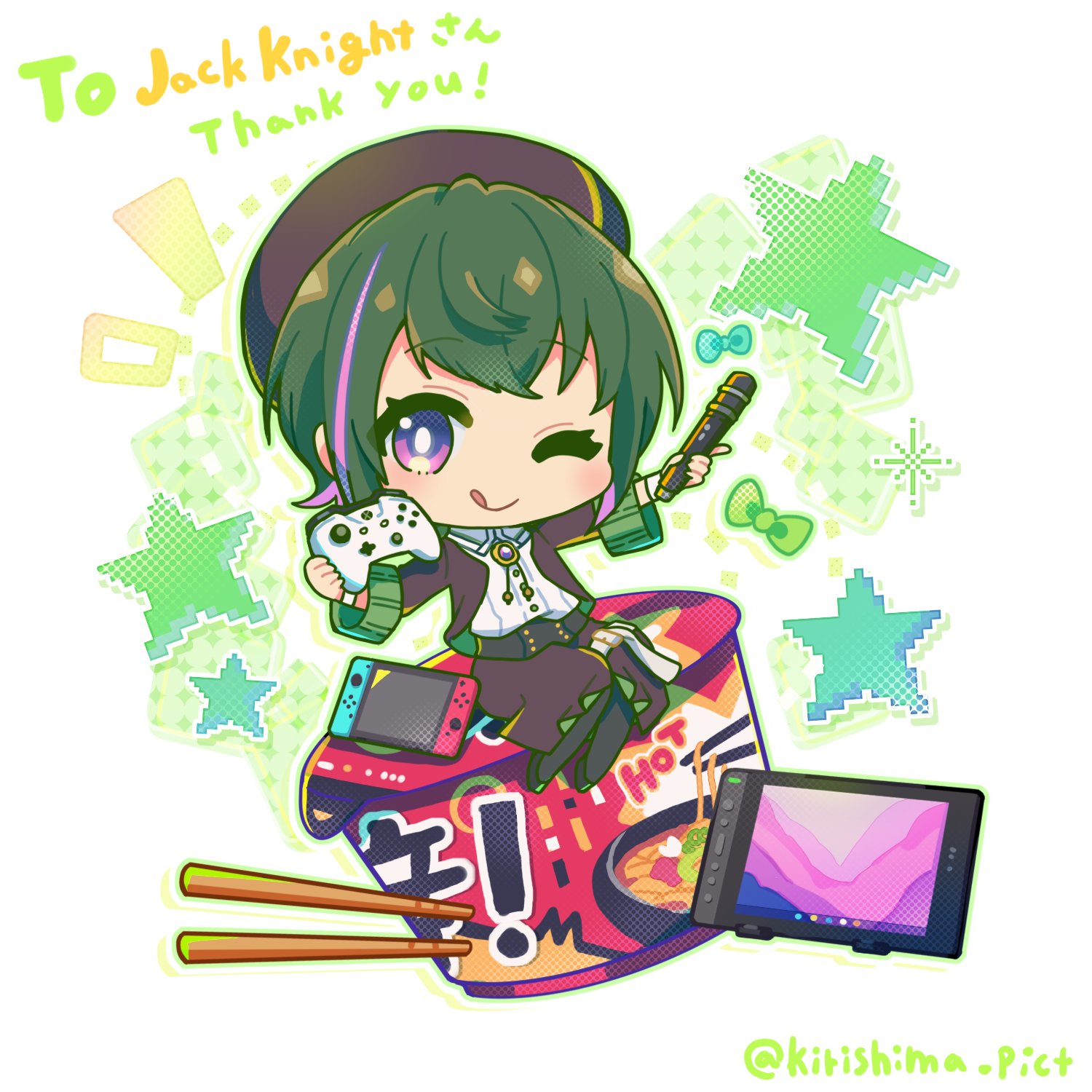 The Big ImageBoard (TBIB) - 1girl beret chibi chopsticks commentary ...