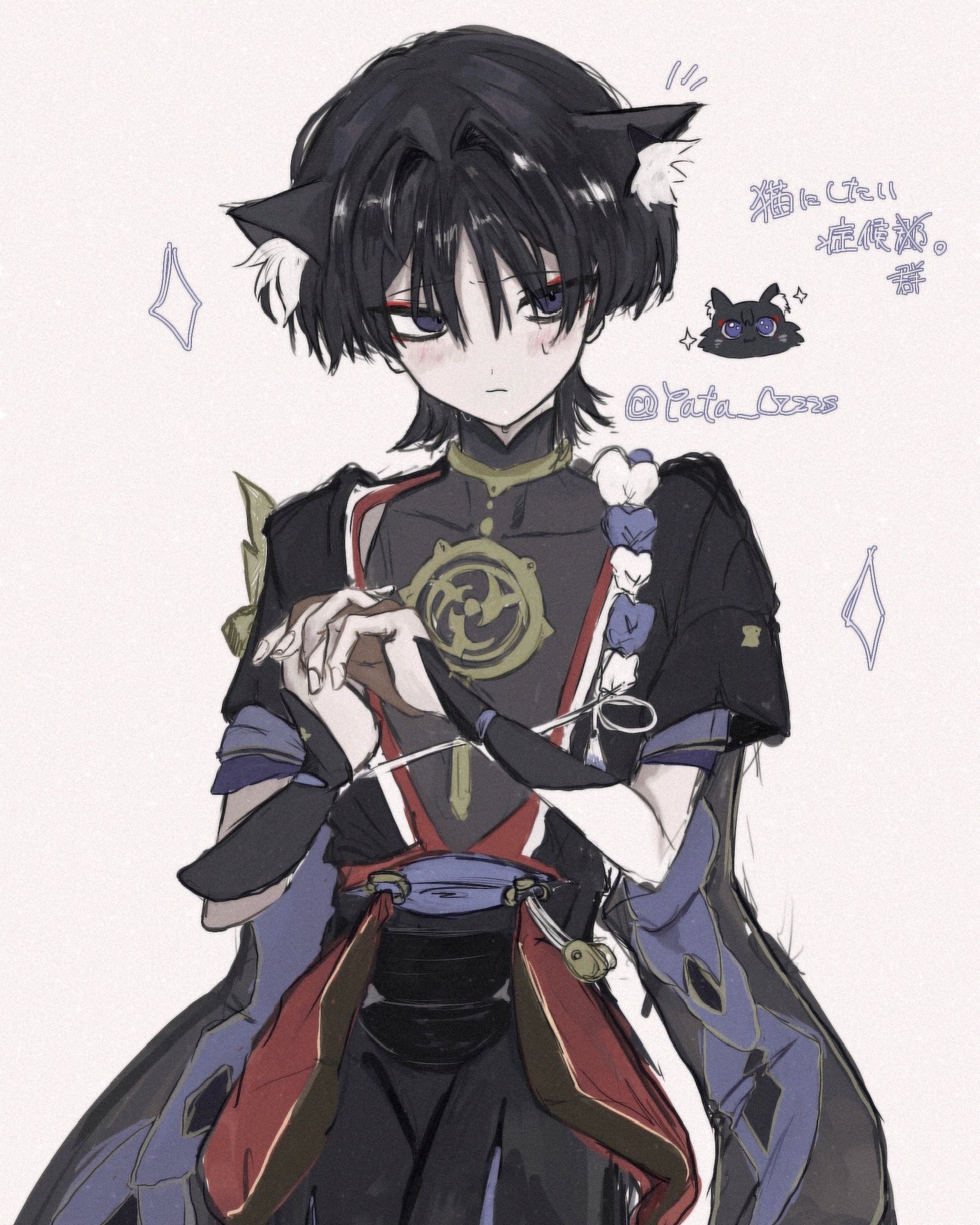 The Big ImageBoard (TBIB) - 1boy animal ear fluff animal ears bishounen black eyes black hair ...