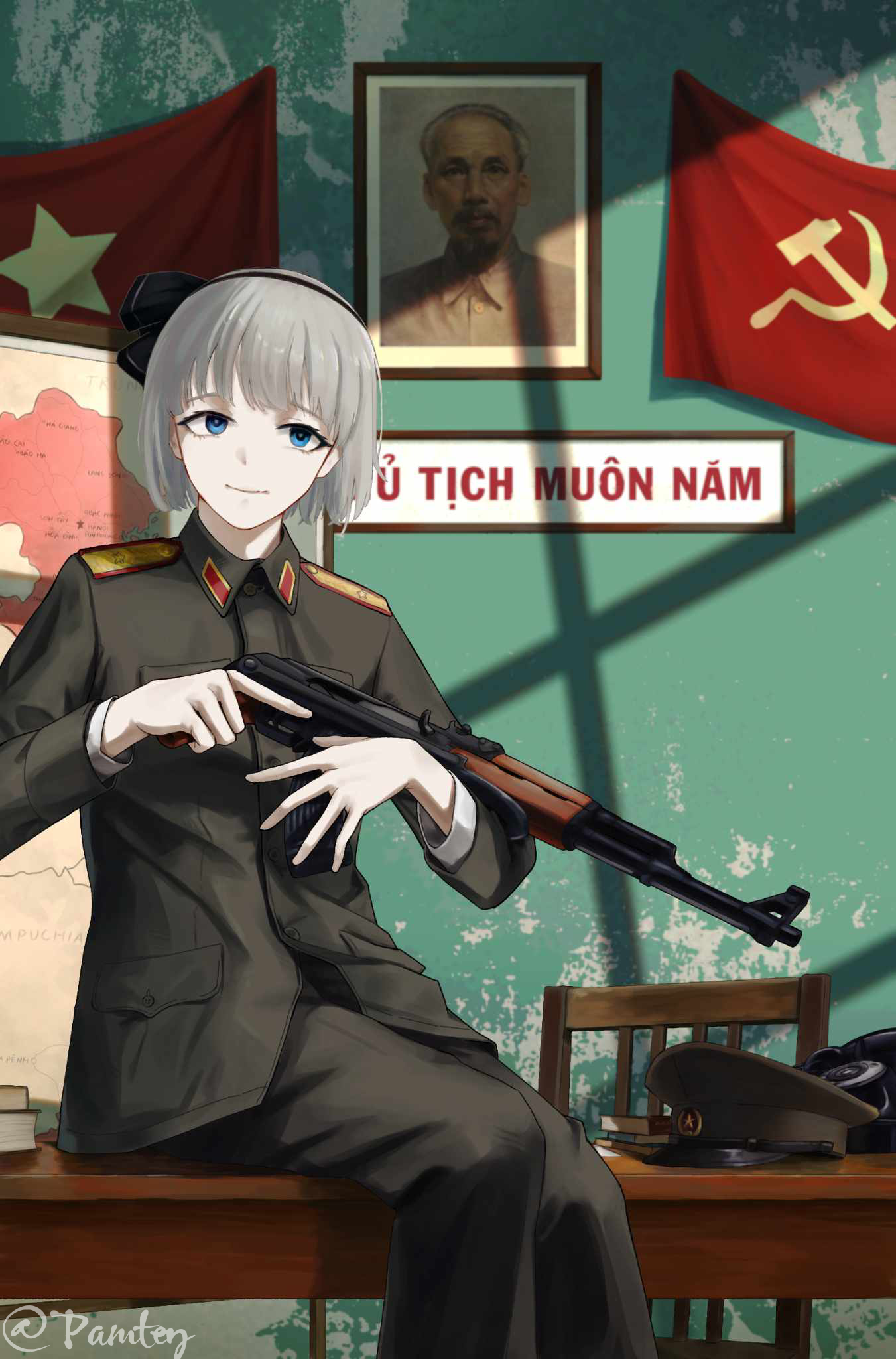 The Big ImageBoard (TBIB) - 1girl assault rifle communism communist ...