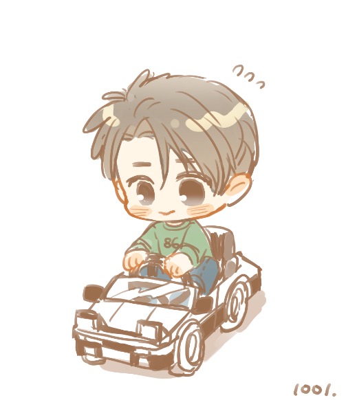 The Big ImageBoard (TBIB) - 1boy black hair blue pants blush car chibi ...