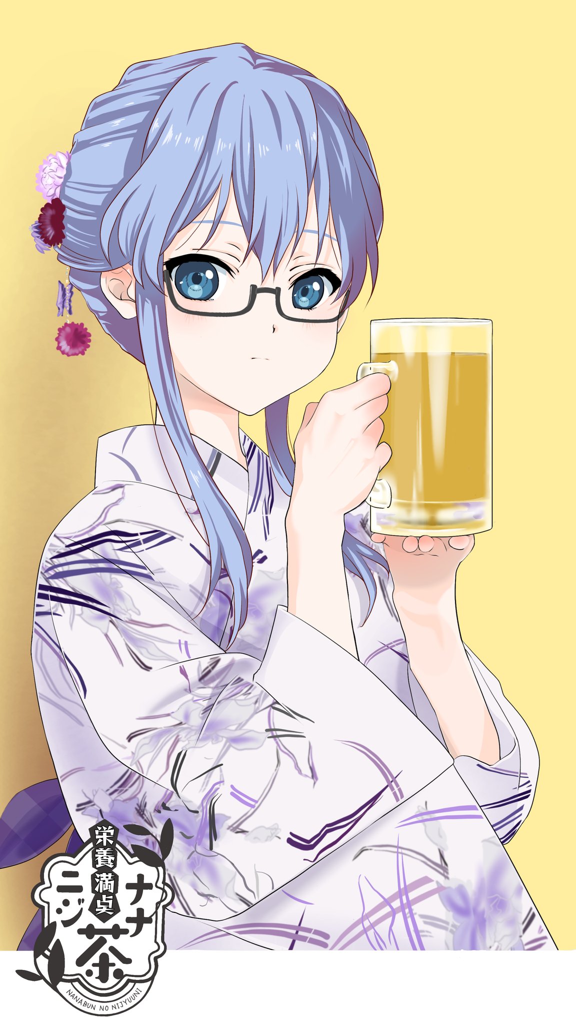 The Big ImageBoard (TBIB) - 1girl 22/7 alternate hairstyle black-framed eyewear blue eyes blue ...