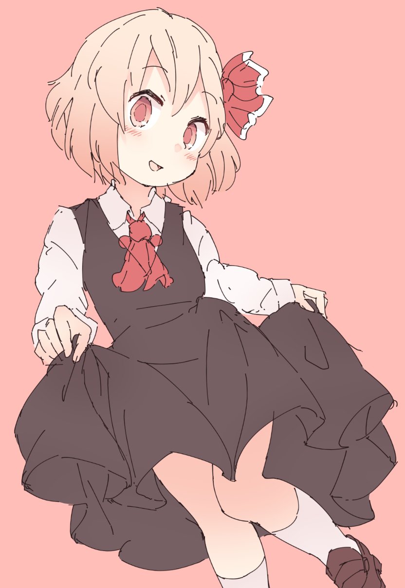 The Big ImageBoard (TBIB) - 1girl :d ascot bangs black dress blonde hair blush brown footwear ...