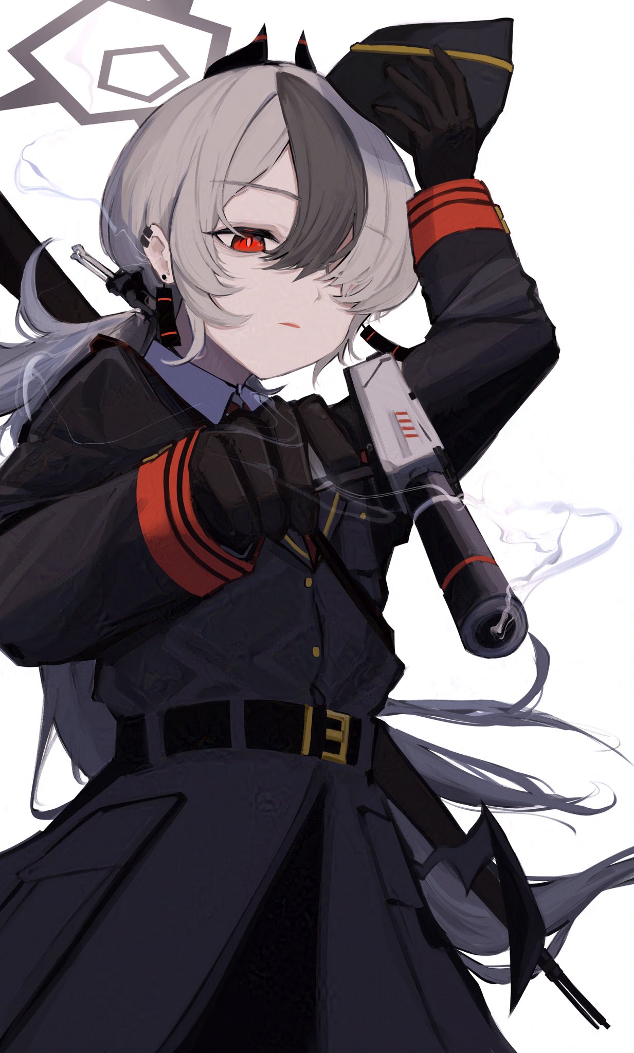 The Big ImageBoard (TBIB) - 1girl alternate costume black choker black hair black horns black ...