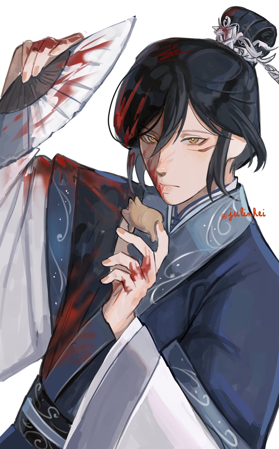 The Big ImageBoard (TBIB) - 1girl black hair blood blood in hair blood on clothes blood on face ...