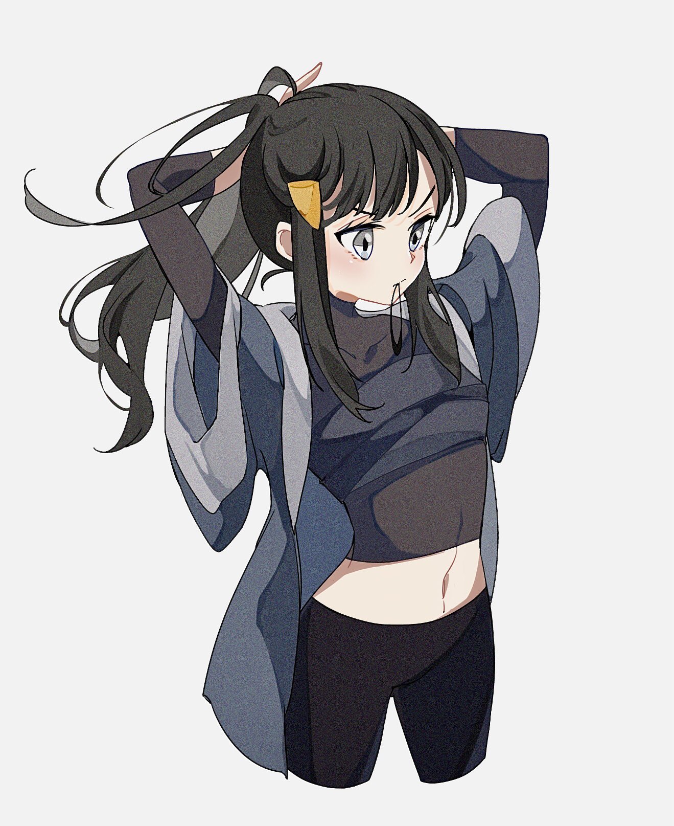 The Big ImageBoard (TBIB) - 1girl akari (pokemon) arms up black hair ...