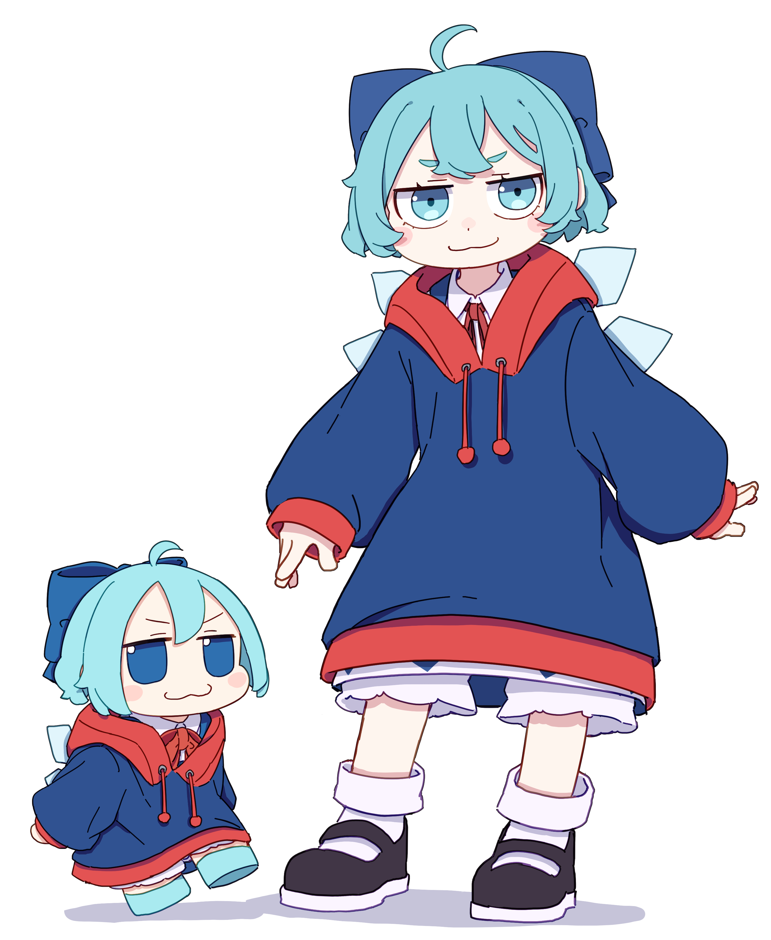 The Big ImageBoard (TBIB) - :3 absurdres black footwear bloomers blue bow blue dress blue eyes ...