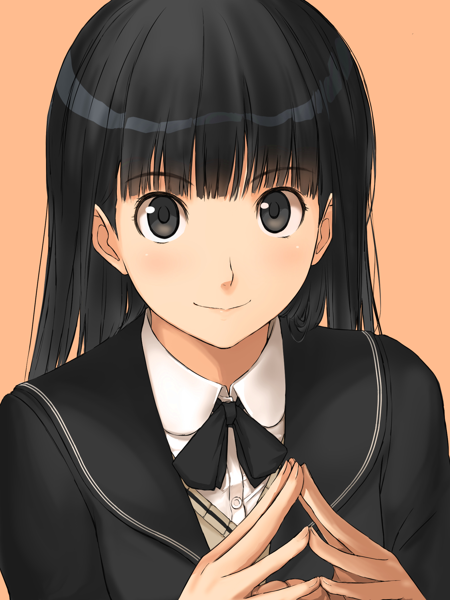 The Big ImageBoard (TBIB) - 1girl amagami ayatsuji tsukasa black bow black bowtie black eyes ...