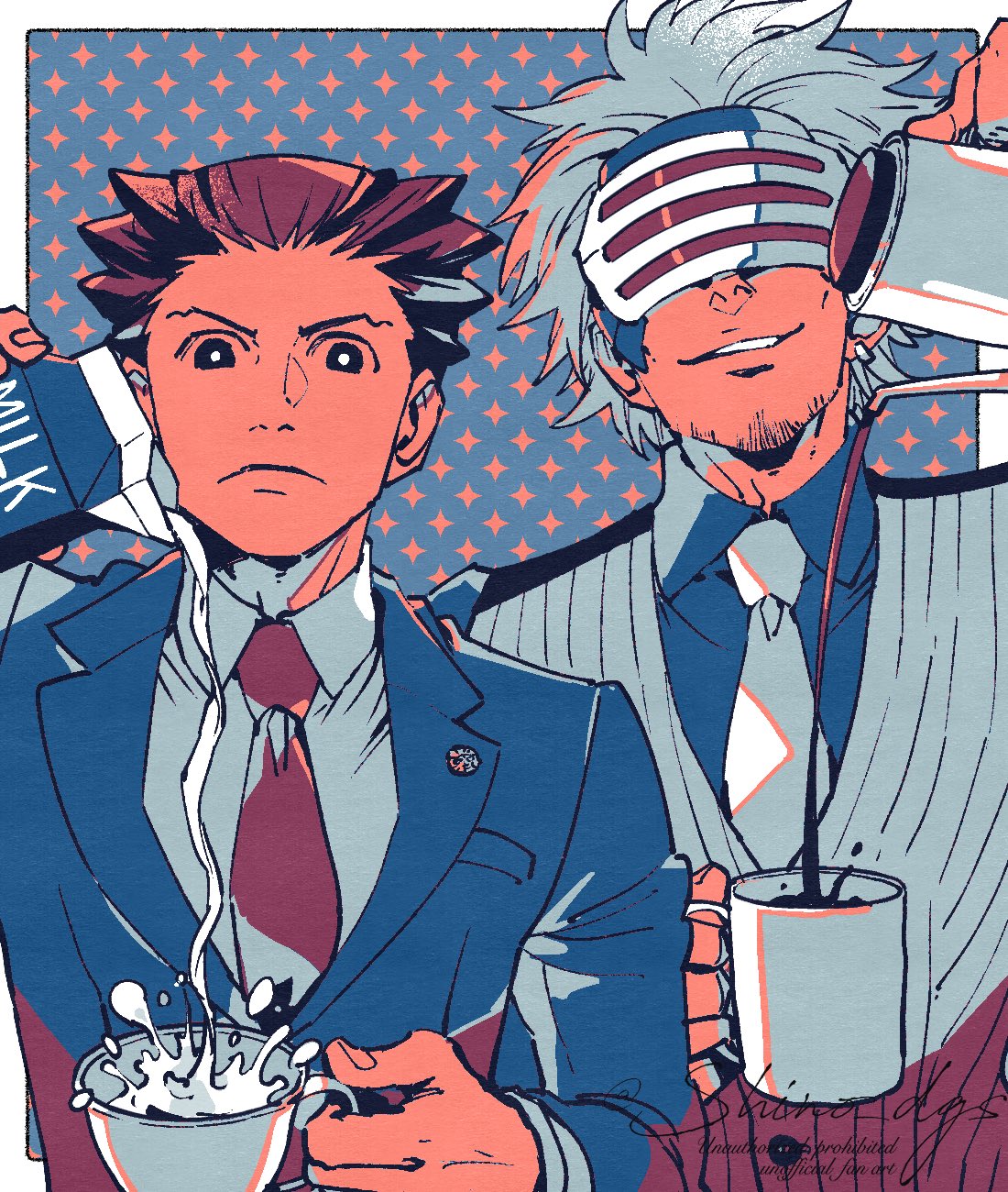 The Big ImageBoard (TBIB) - 2boys ace attorney brown hair coffee mug ...