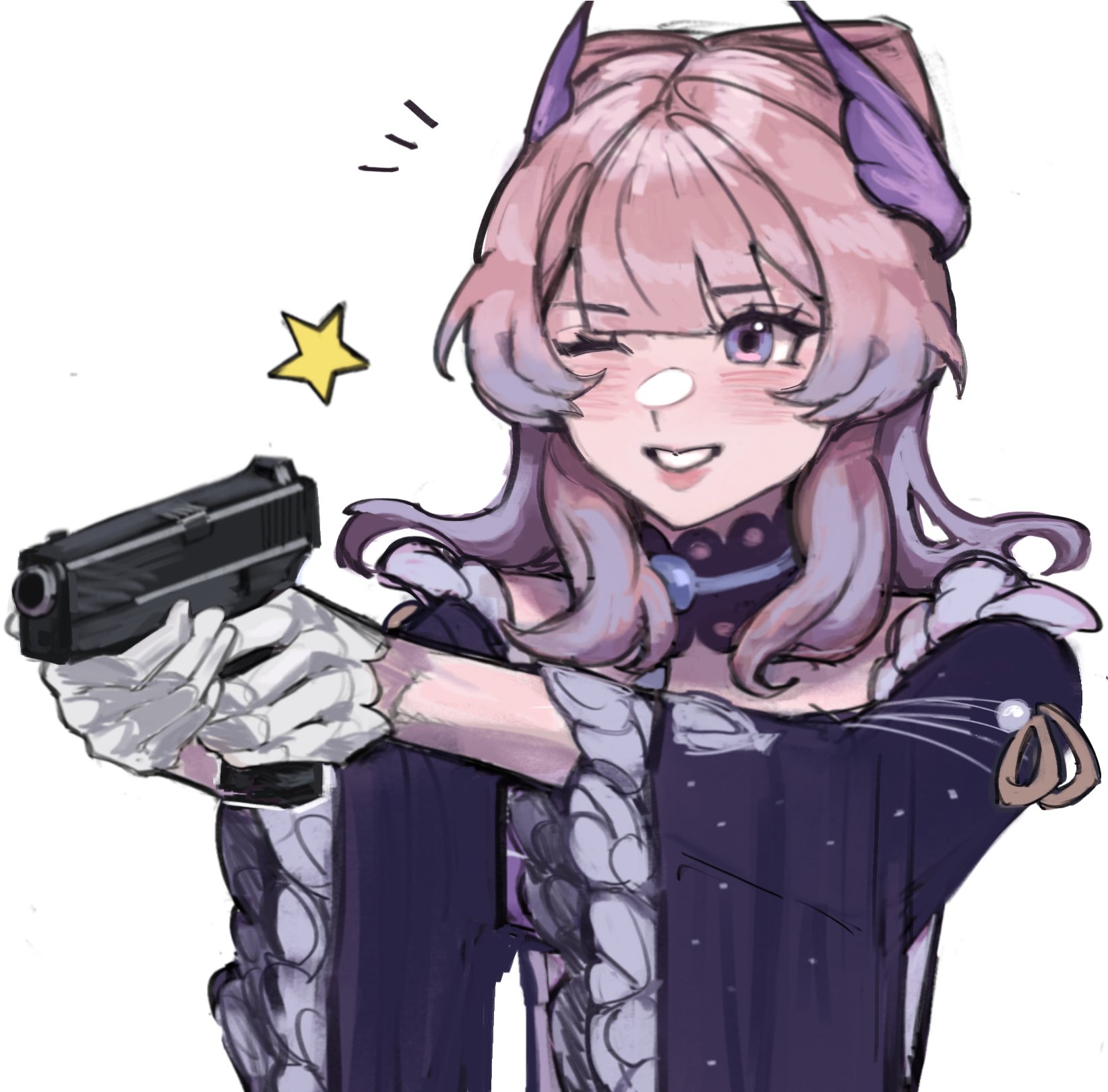 The Big ImageBoard (TBIB) - 1girl blue choker blue dress blunt bangs choker commentary dress ...