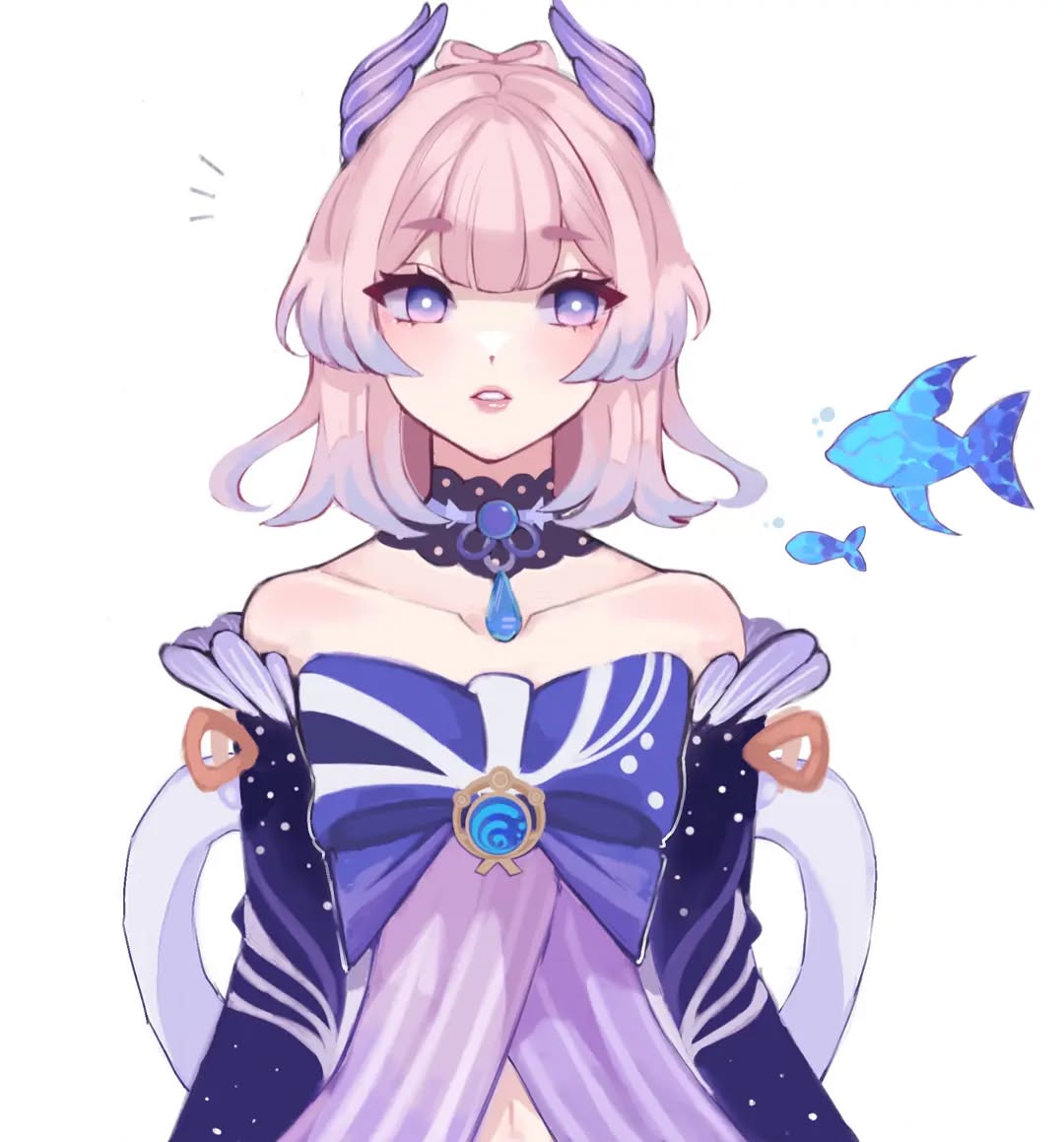 The Big ImageBoard (TBIB) - 1girl alternate hair length alternate hairstyle bare shoulders blue ...