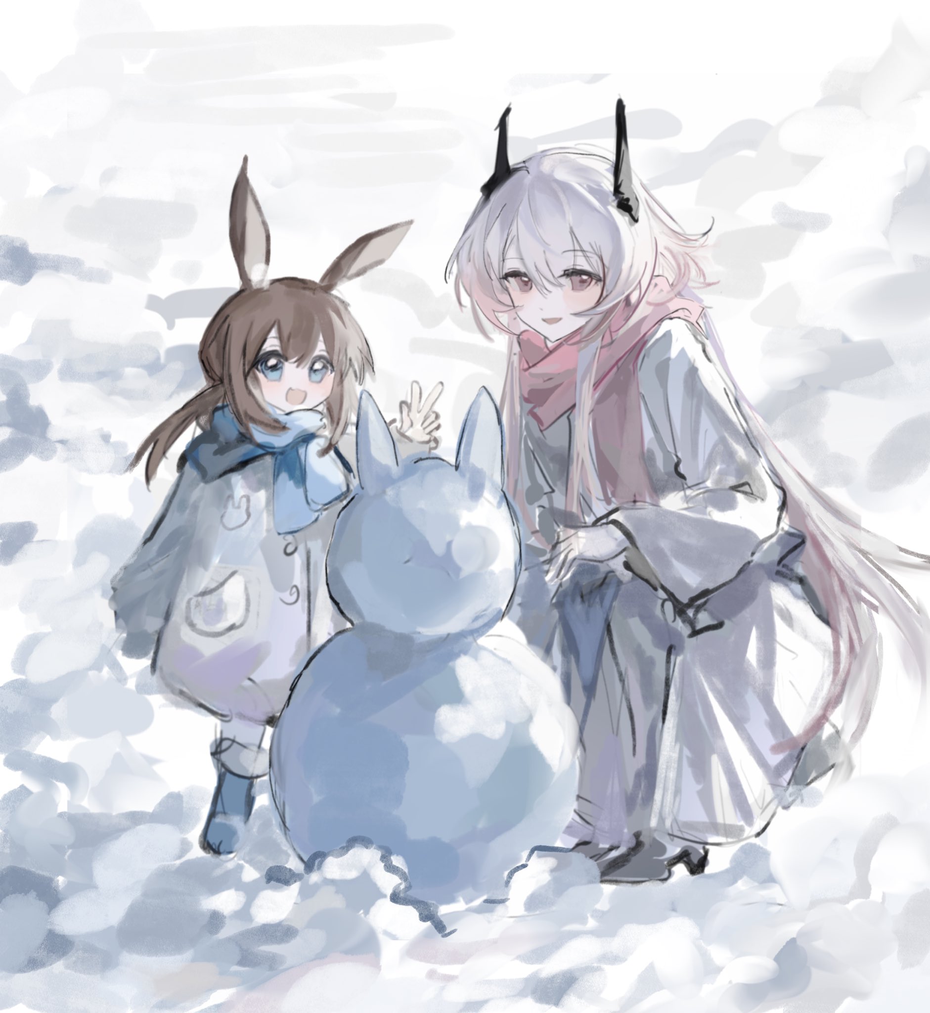 The Big ImageBoard (TBIB) - 2girls aged down amiya (arknights) arknights blue eyes blue footwear ...