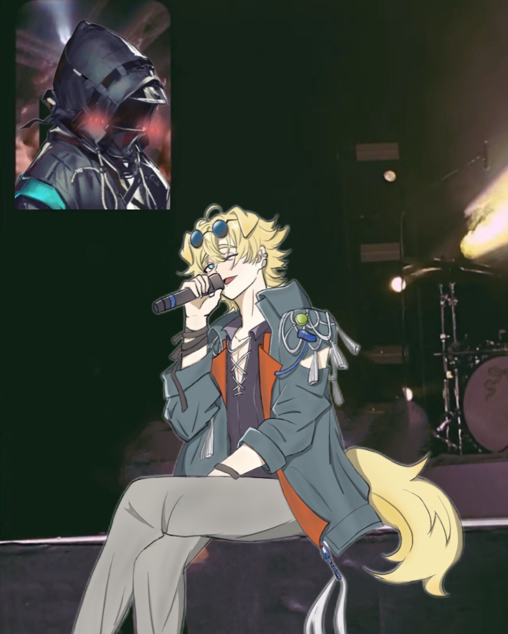 The Big ImageBoard (TBIB) - 1boy 1other ahoge animal ears arknights bandaged arm bandages black ...