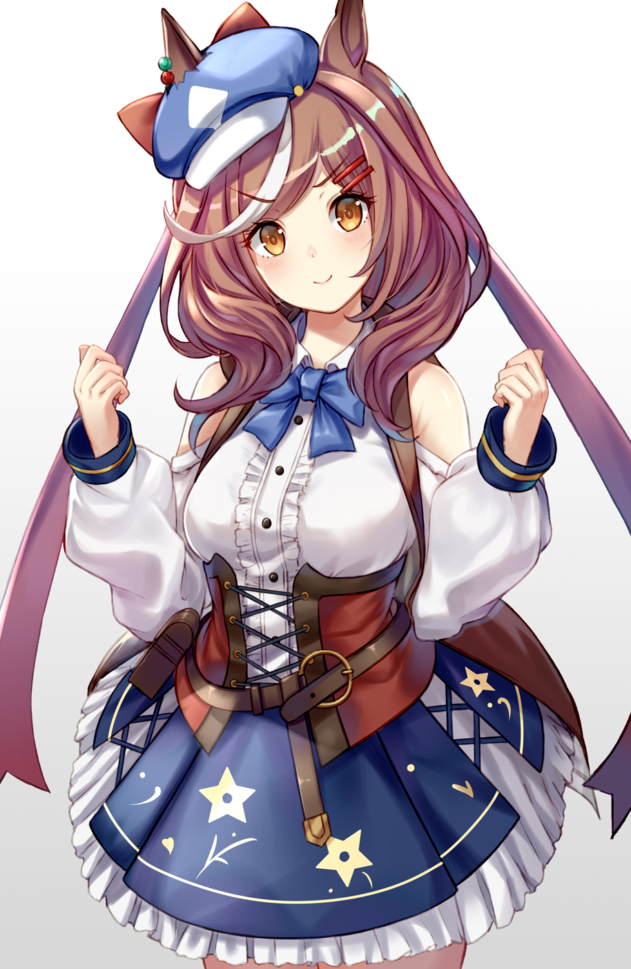 The Big ImageBoard (TBIB) - 1girl animal ears blue headwear brown eyes brown hair cabbie hat ...