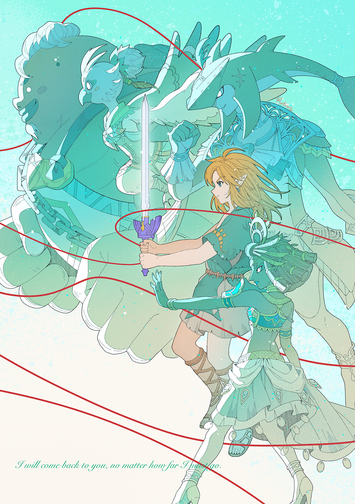 The Big ImageBoard (TBIB) - 1girl 4boys archaic set (zelda) blue ...