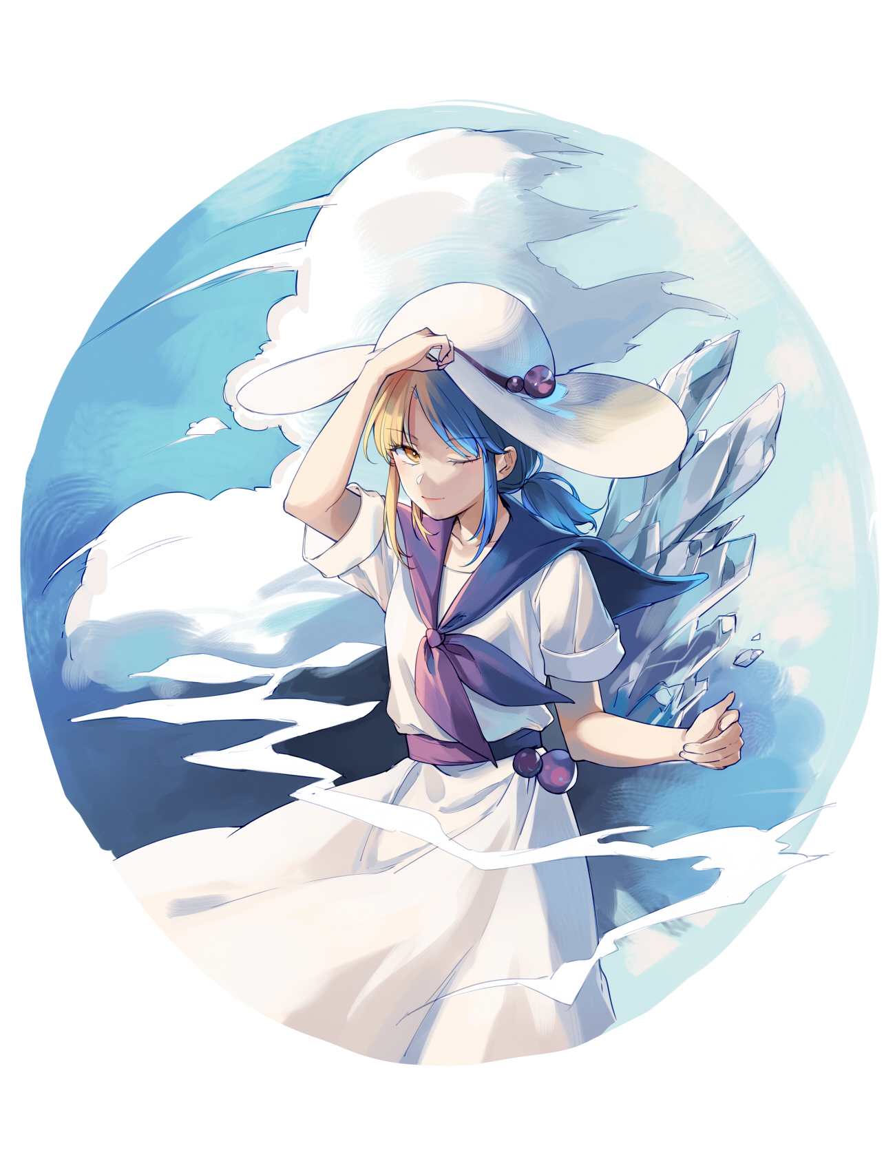 The Big ImageBoard (TBIB) - 1girl alternate color blonde hair blue hair ...