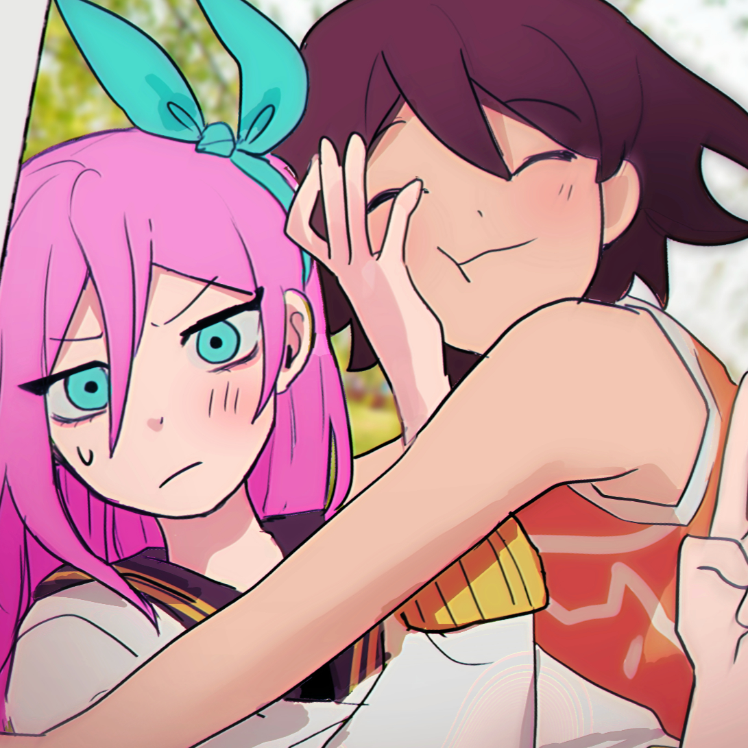 The Big ImageBoard (TBIB) - 1boy 1girl :3 :t aqua eyes aqua hairband aubrey (faraway) (omori ...