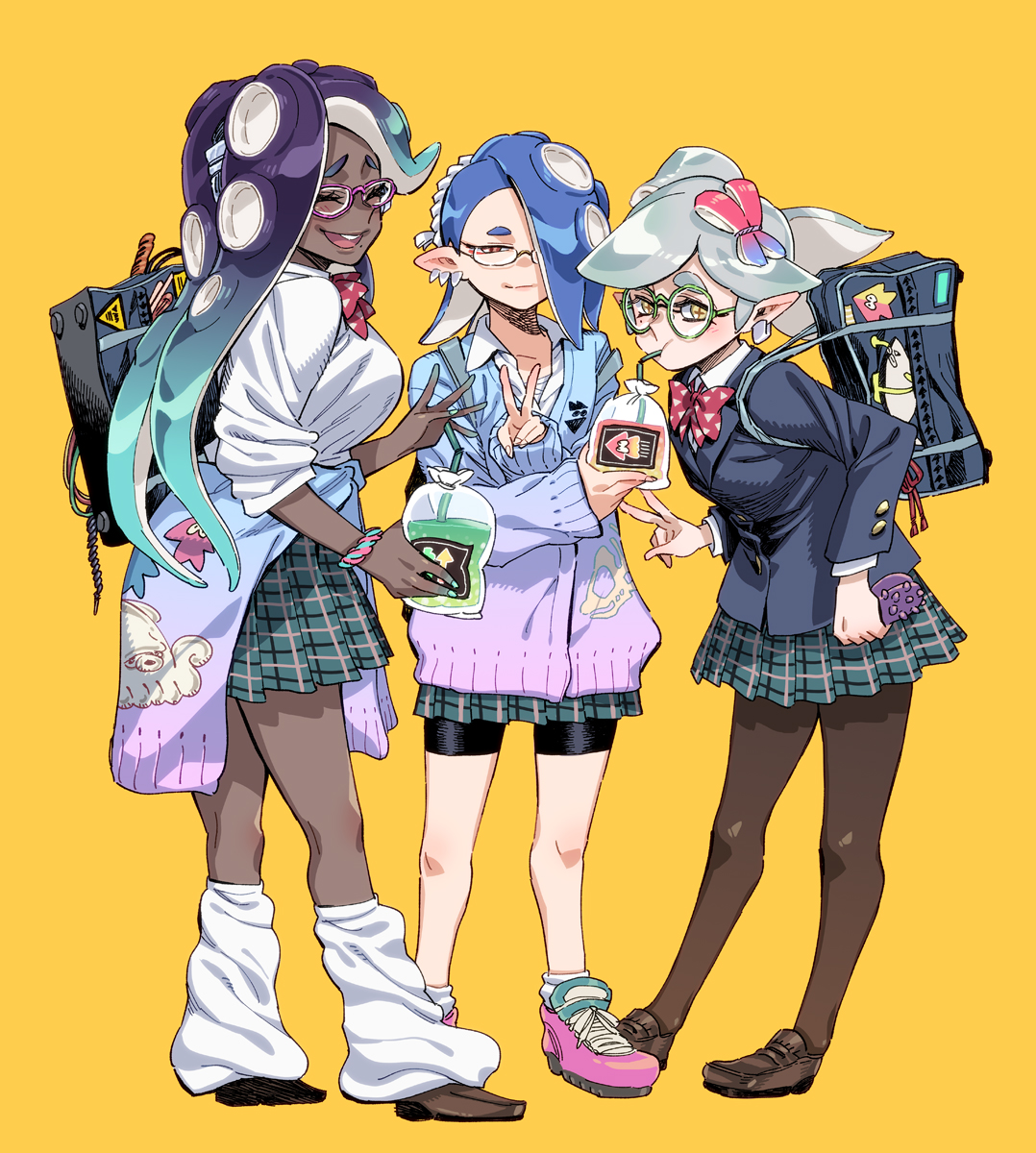 The Big ImageBoard (TBIB) - 3girls alternate costume bag bike shorts bike shorts under skirt ...