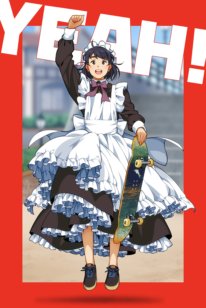 The Big ImageBoard (TBIB) - 1girl apron benihana (suzushiro333) black ...
