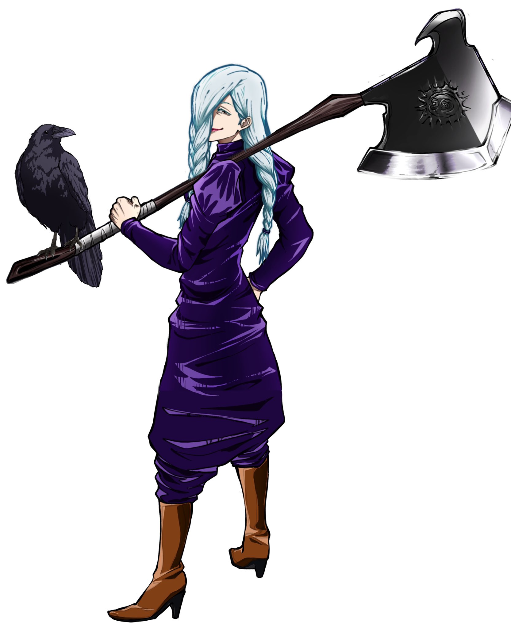 The Big ImageBoard (TBIB) - 1girl axe bird boots braid character ...