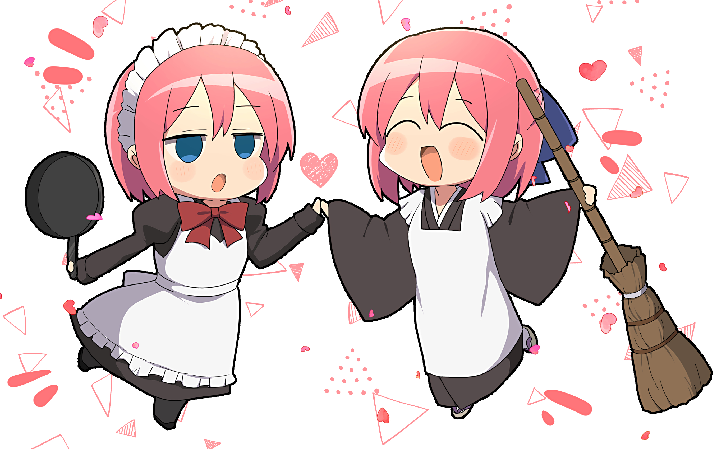 The Big ImageBoard (TBIB) - 2girls :d ^ ^ blue eyes bow bowtie broom ...