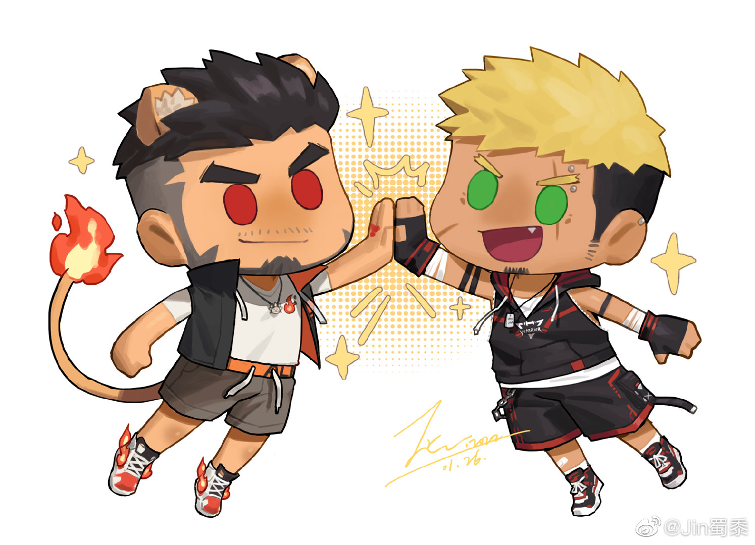 The Big ImageBoard (TBIB) - 2boys alca animal ears artist request bara ...