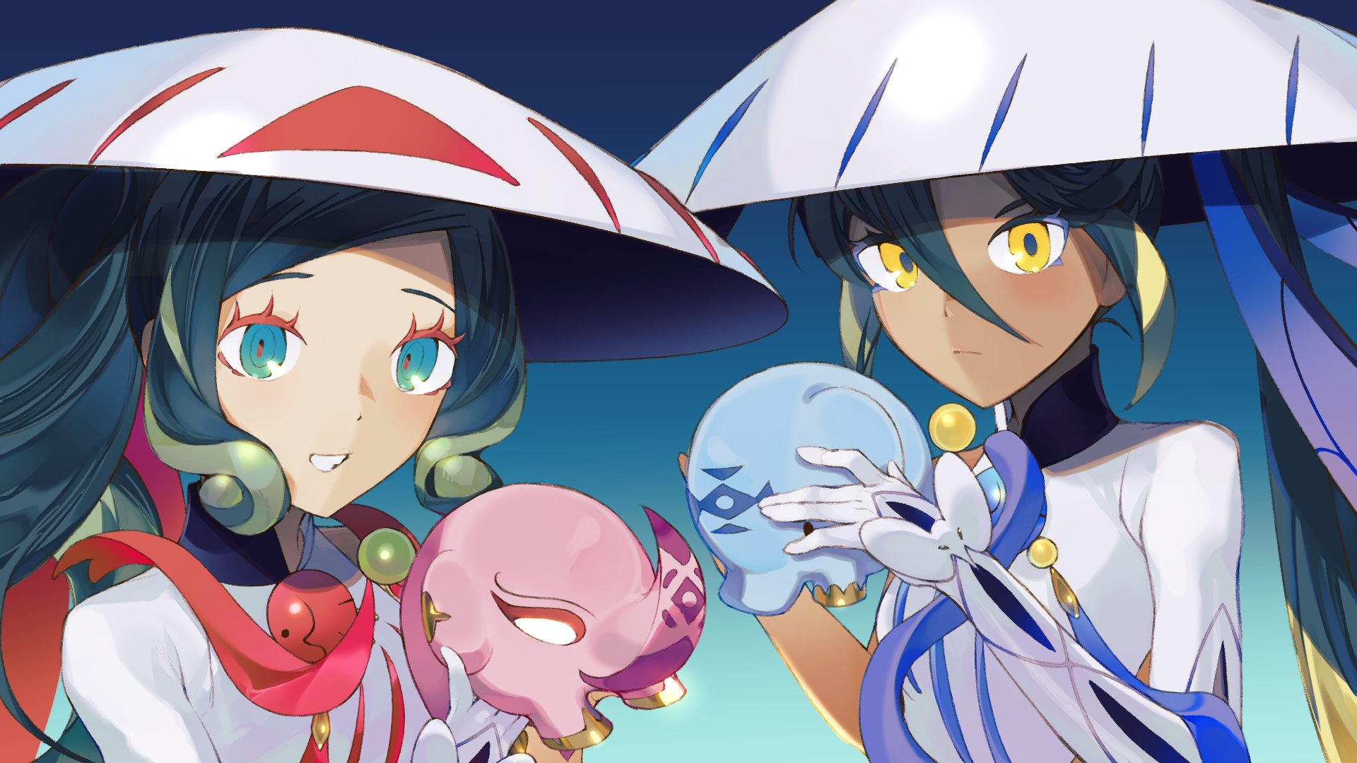 The Big ImageBoard (TBIB) - 2girls black hair dark-skinned female dark ...