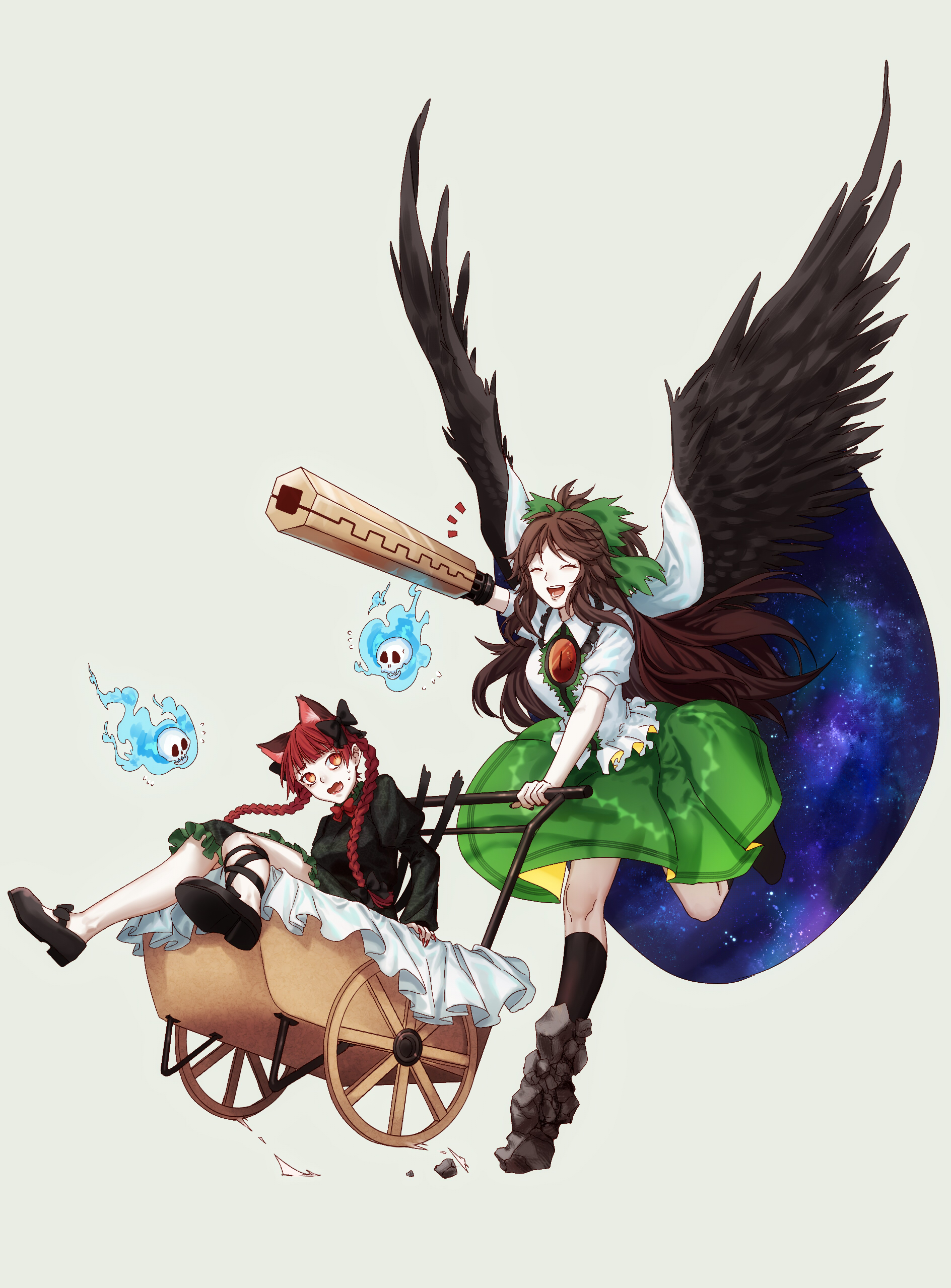 The Big ImageBoard (TBIB) - 2girls :d absurdres animal ear fluff animal ...