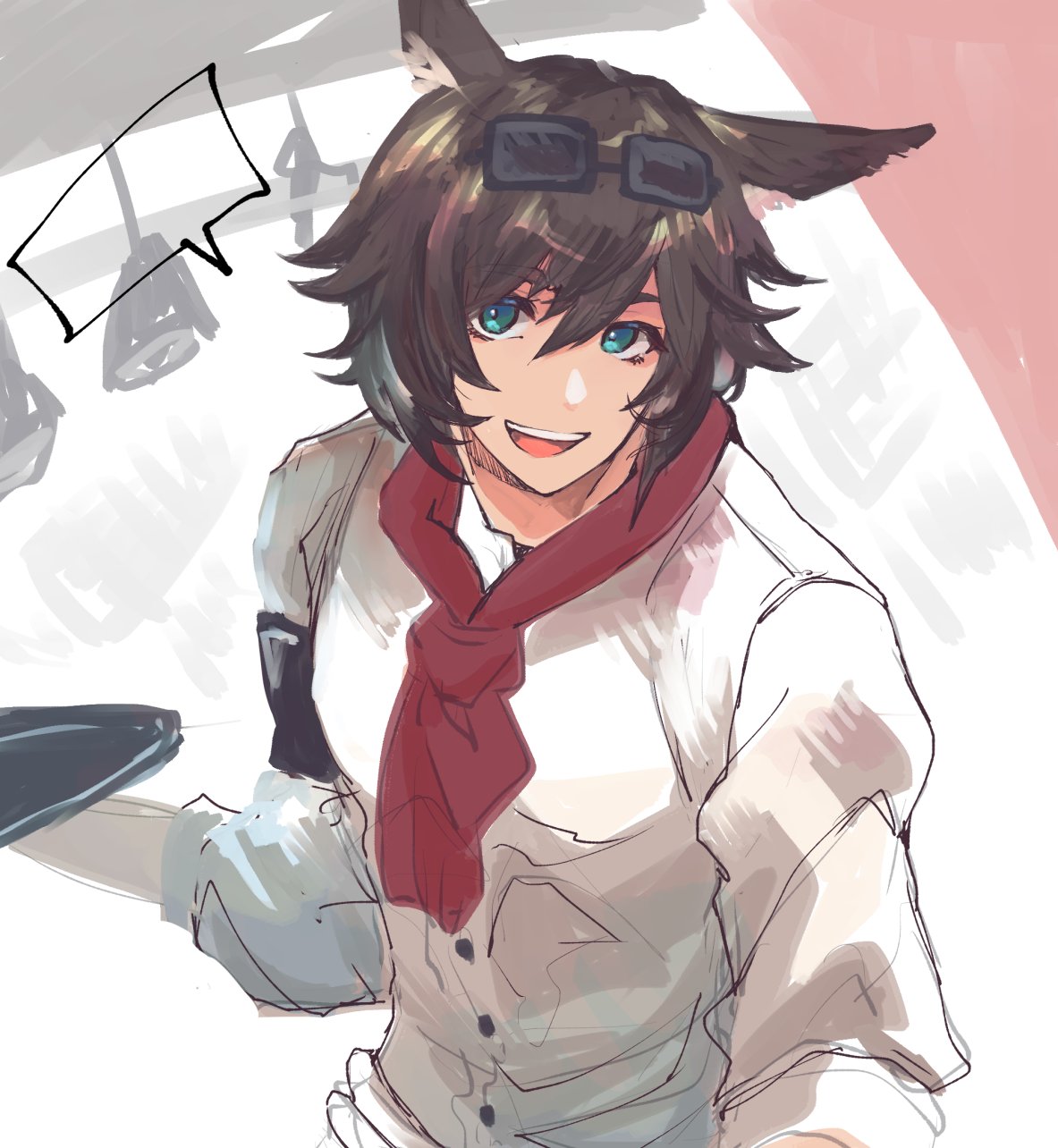 The Big ImageBoard (TBIB) - 1boy animal ears arknights bishounen blue eyes chef uniform courier ...