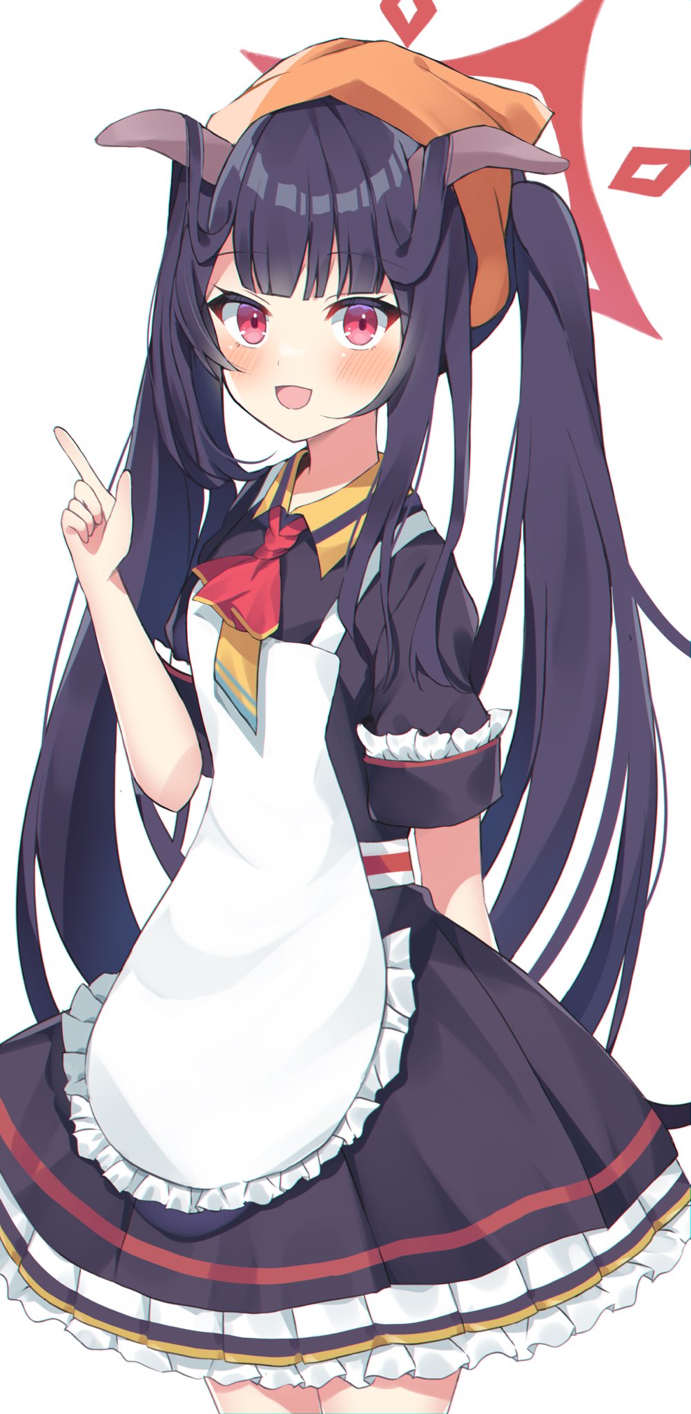 The Big ImageBoard (TBIB) - 1girl apron black hair blue archive blush ...