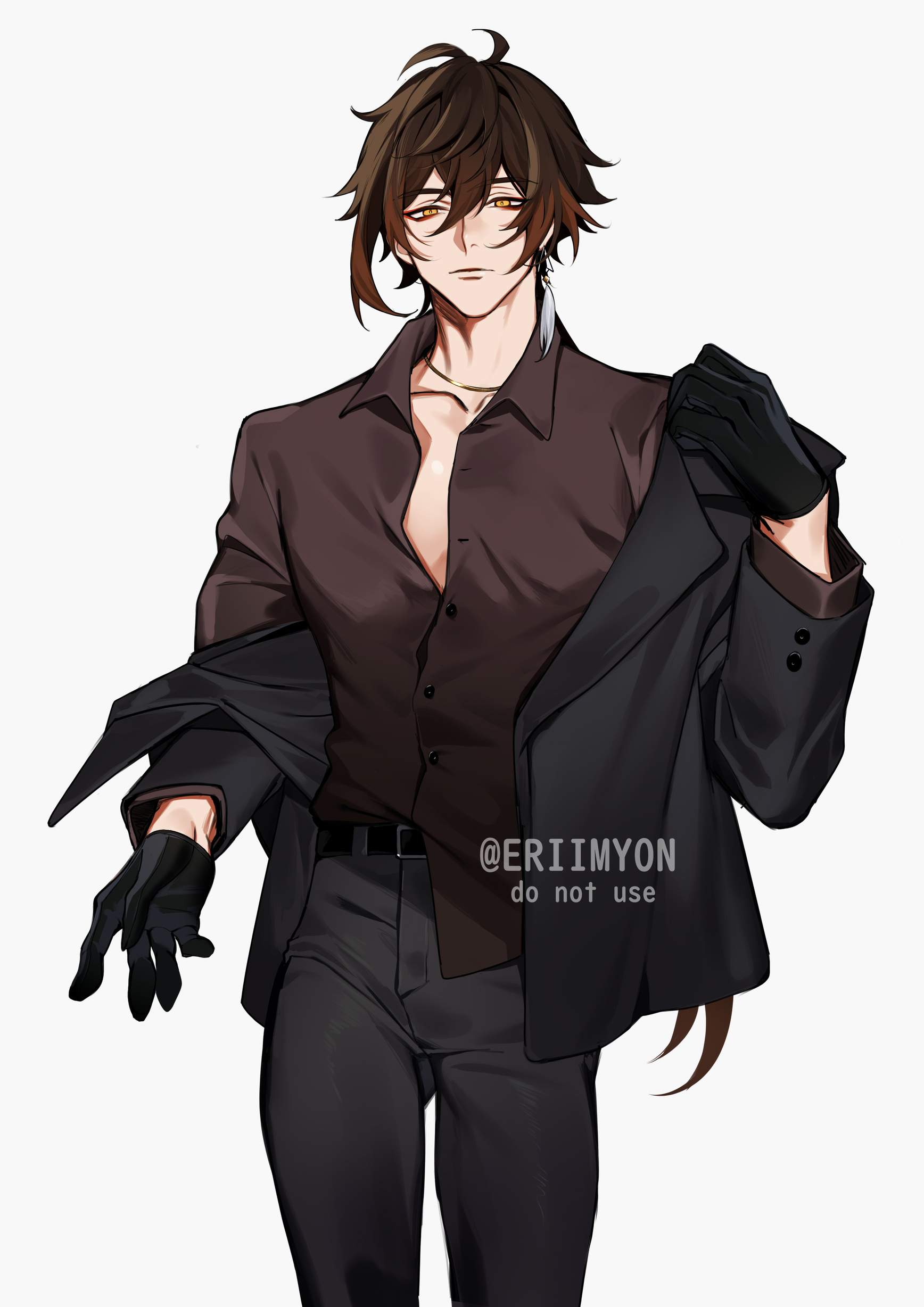 The Big ImageBoard (TBIB) - 1boy absurdres alternate costume belt black ...