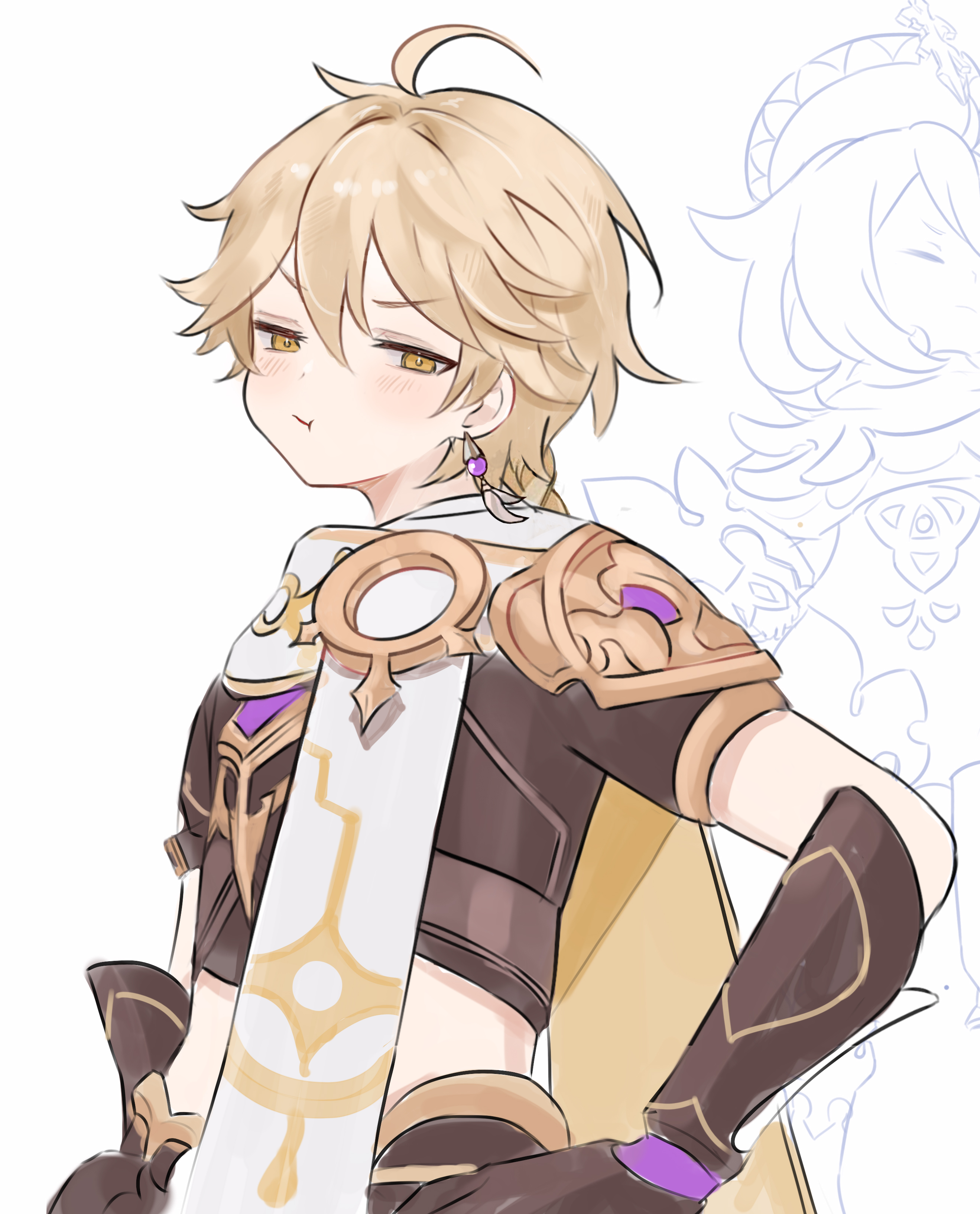 The Big ImageBoard (TBIB) - 1boy 1girl absurdres aether (genshin impact) ahoge angry armor ...