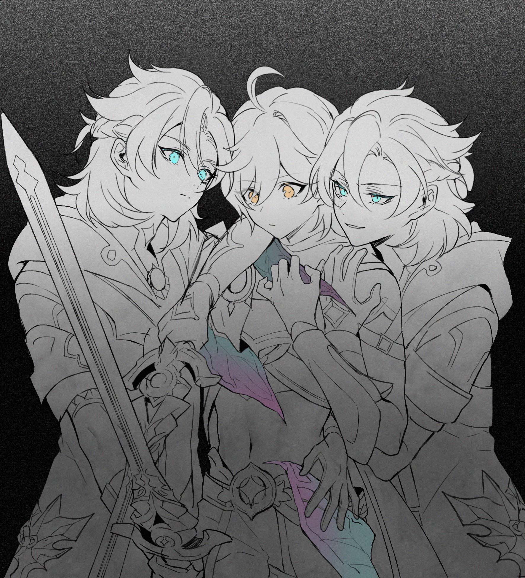 The Big ImageBoard (TBIB) - 2boys aether (genshin impact) ahoge albedo ...