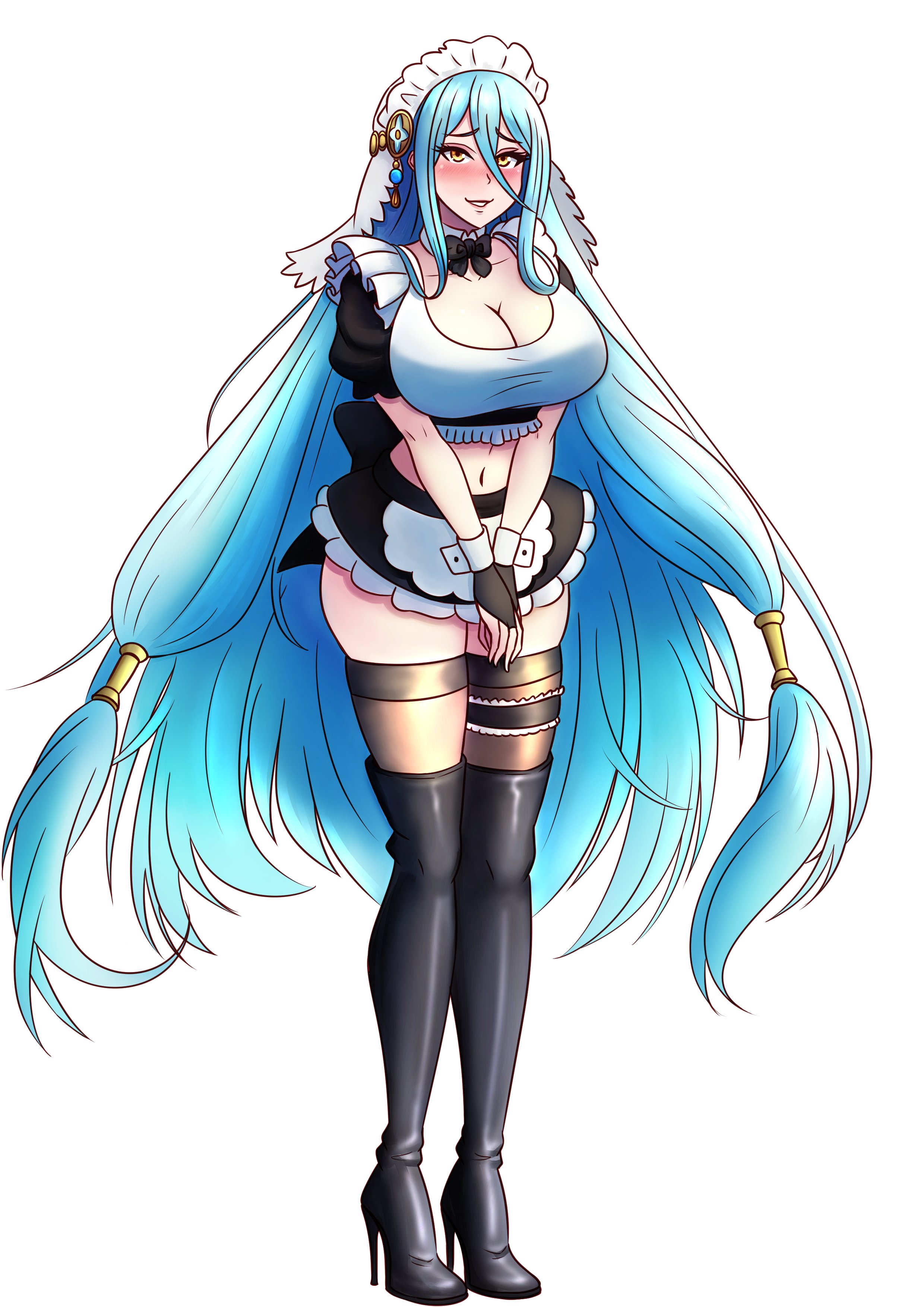 The Big ImageBoard (TBIB) - 1girl absurdres alternate breast size alternate costume apron azura ...