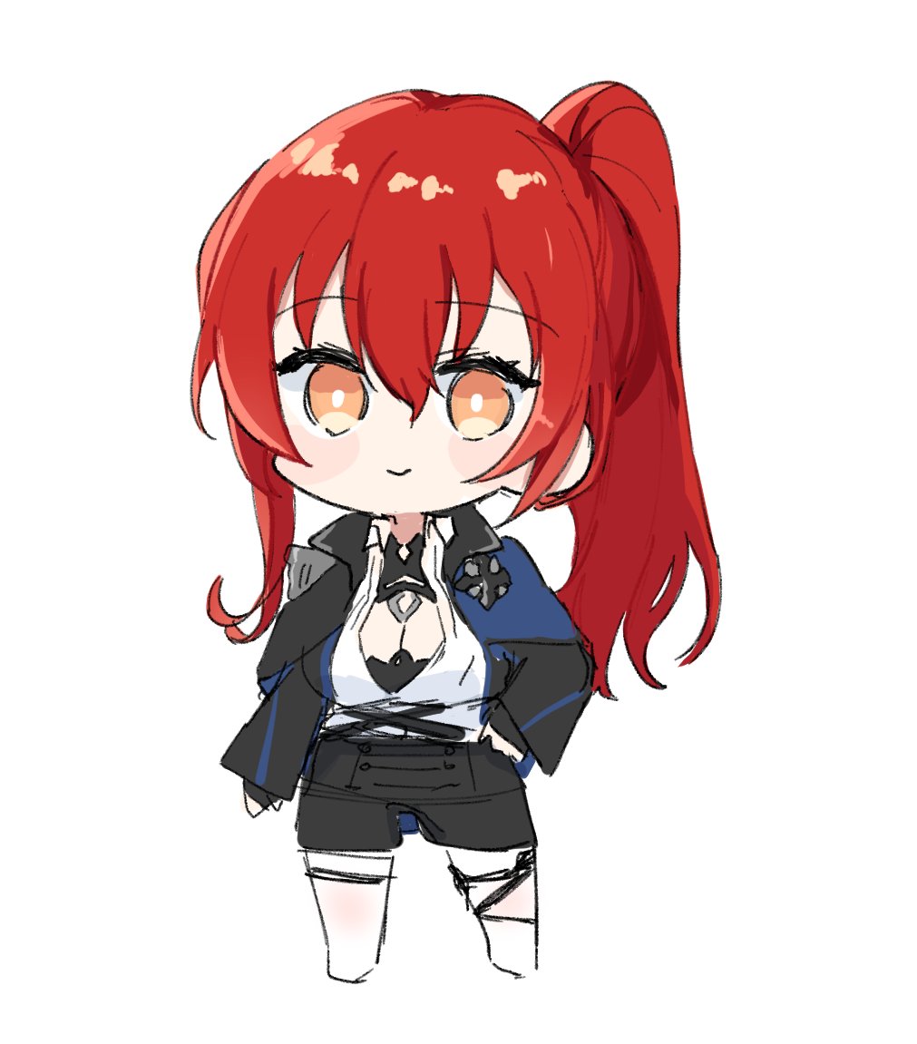 The Big ImageBoard (TBIB) - 1girl bangs black jacket chibi closed mouth ...