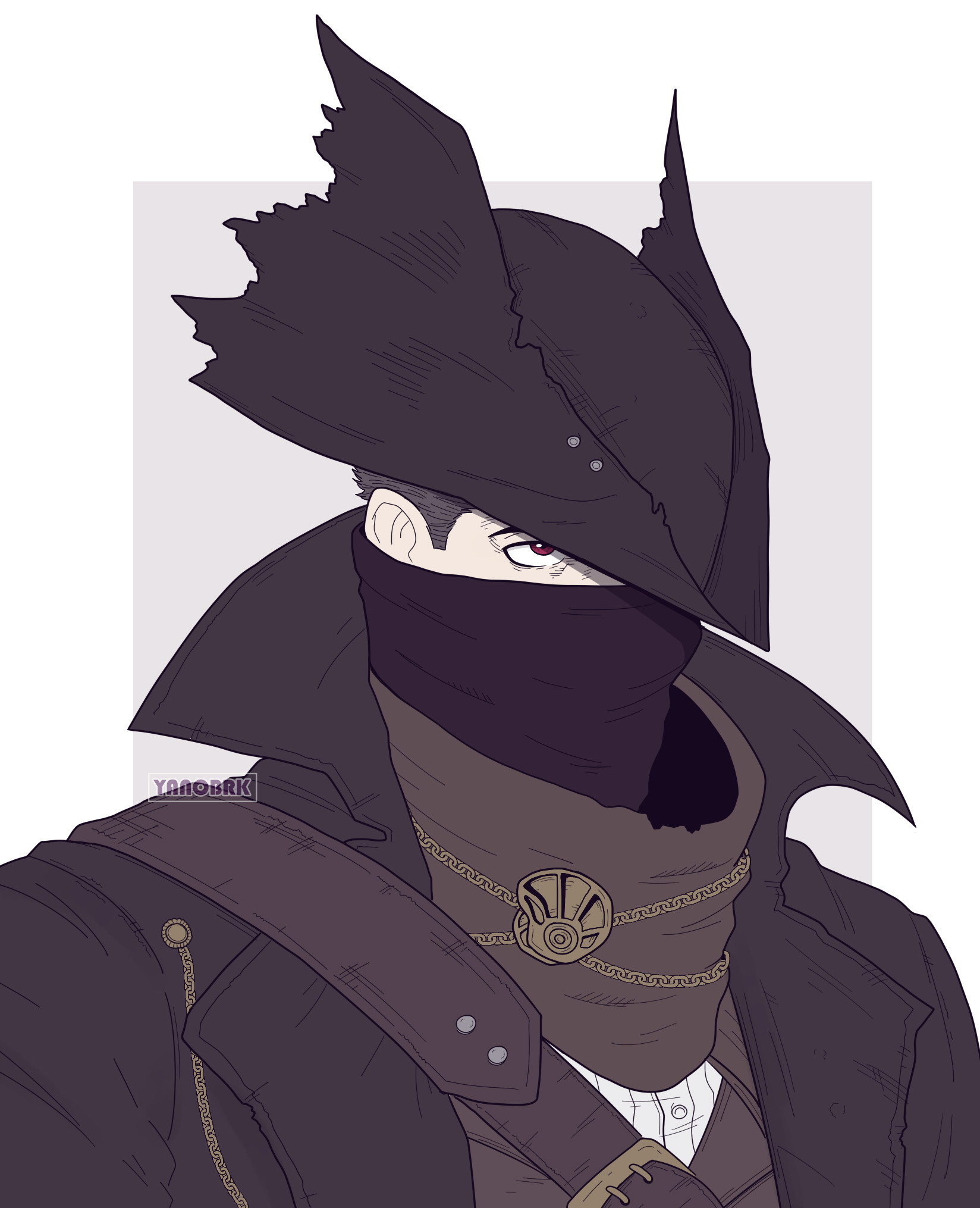 The Big ImageBoard (TBIB) - 1boy belt black coat black headwear bloodborne brown hair chest belt ...