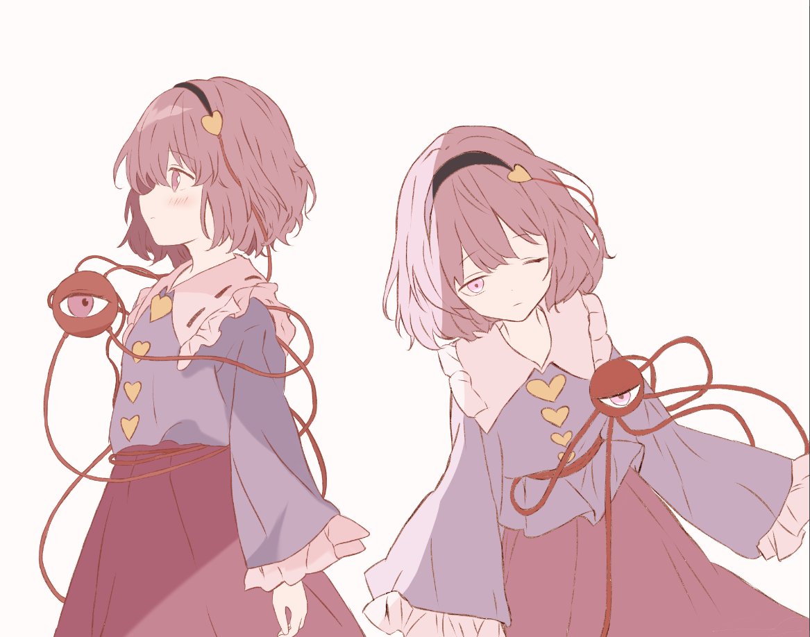 The Big ImageBoard (TBIB) - 1girl black hairband blue shirt blue sleeves blush buttons closed ...