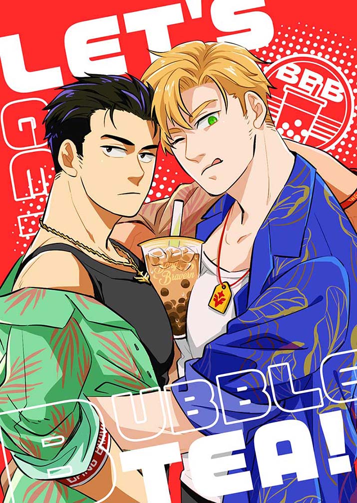 The Big ImageBoard (TBIB) - 2boys :q ao isami bara black hair black tank top blonde hair bubble ...
