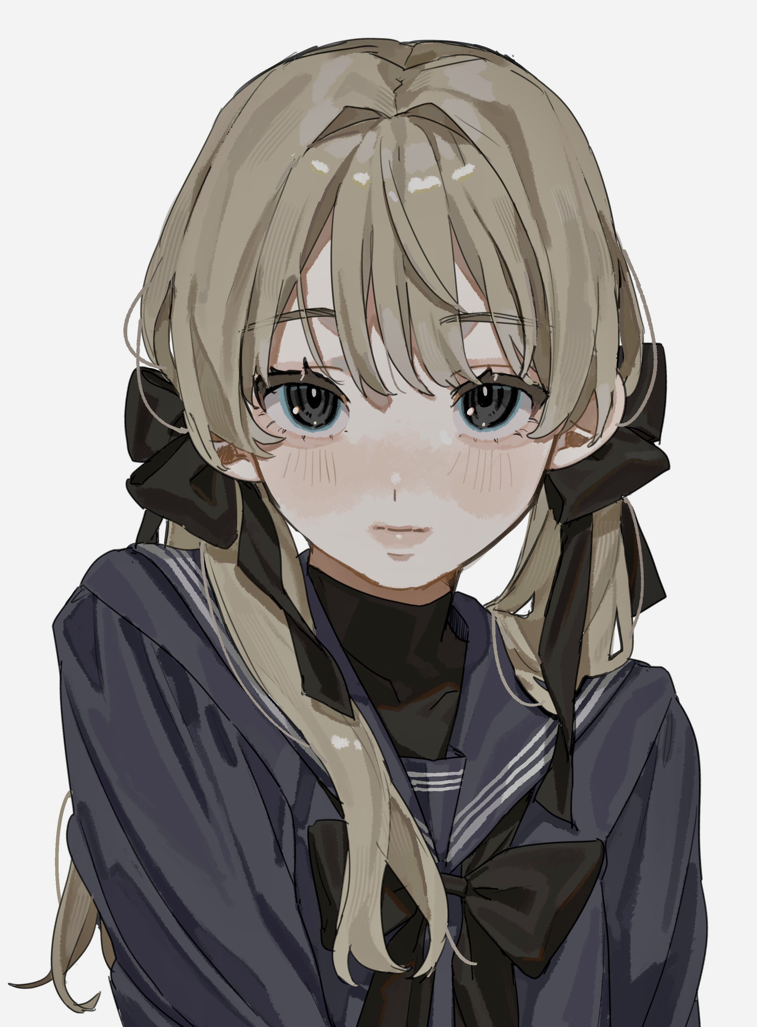 The Big ImageBoard (TBIB) - 1girl absurdres black bodysuit black eyes black ribbon blonde hair ...
