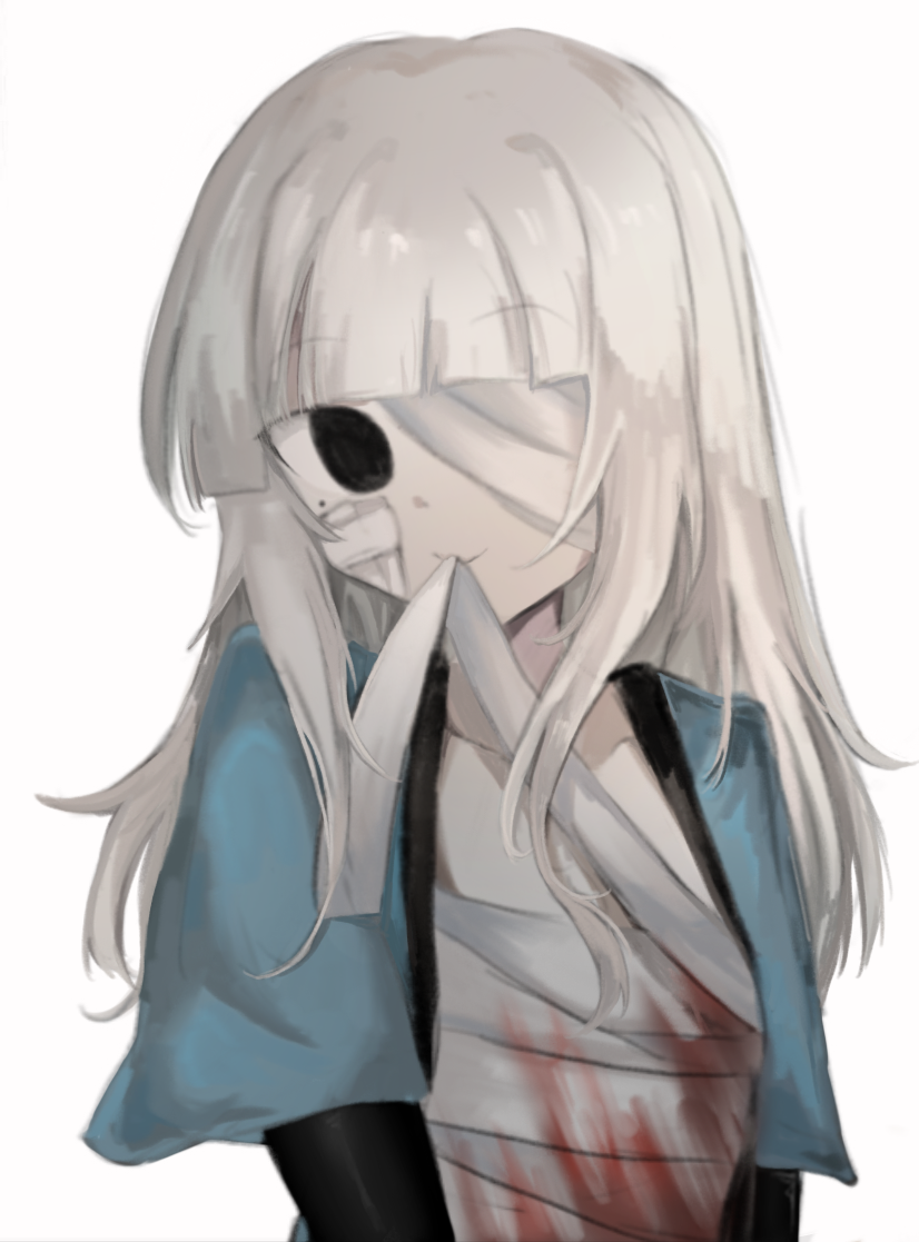 The Big ImageBoard (TBIB) - 1girl bandage in mouth bandage on face bandage over one eye bandaged ...