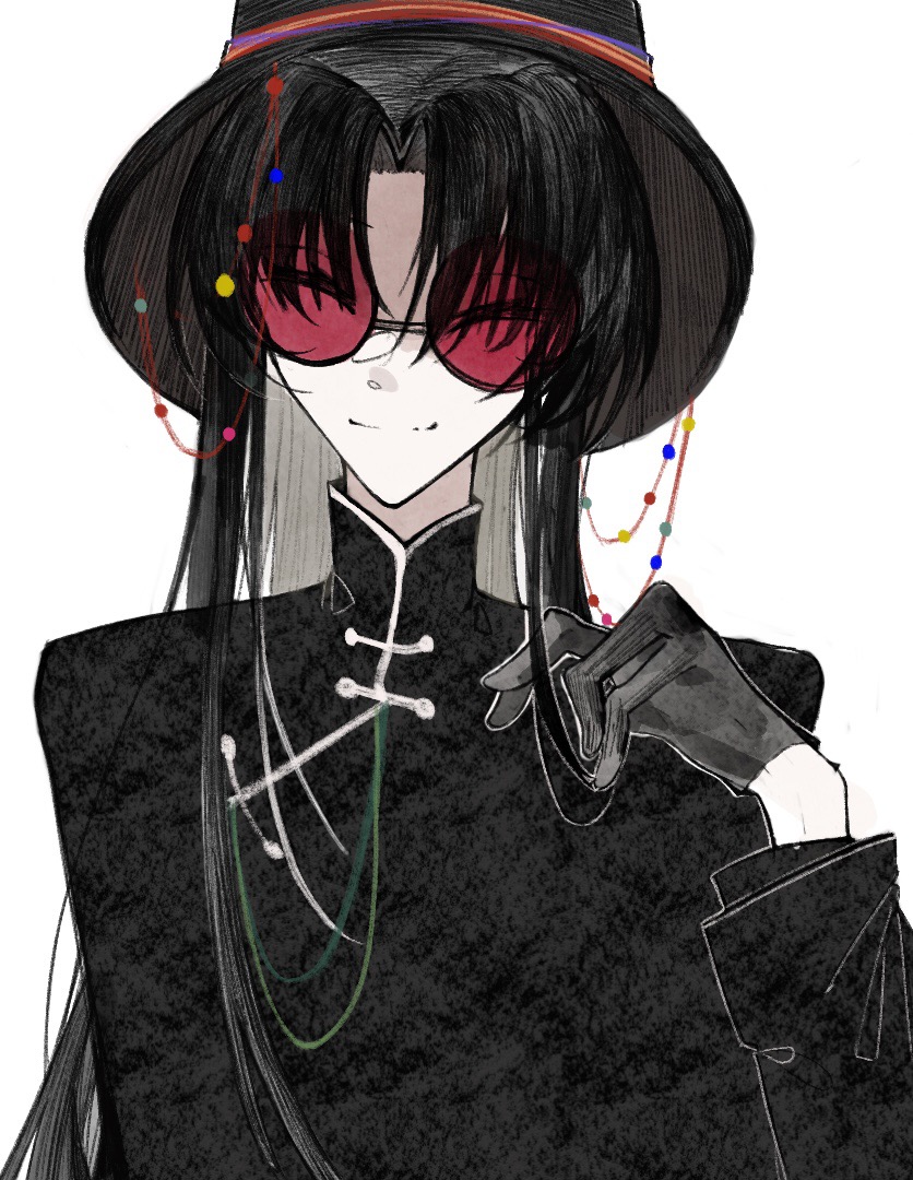 The Big ImageBoard (TBIB) - 1boy beads black gloves black hair black hat black shirt chinese ...
