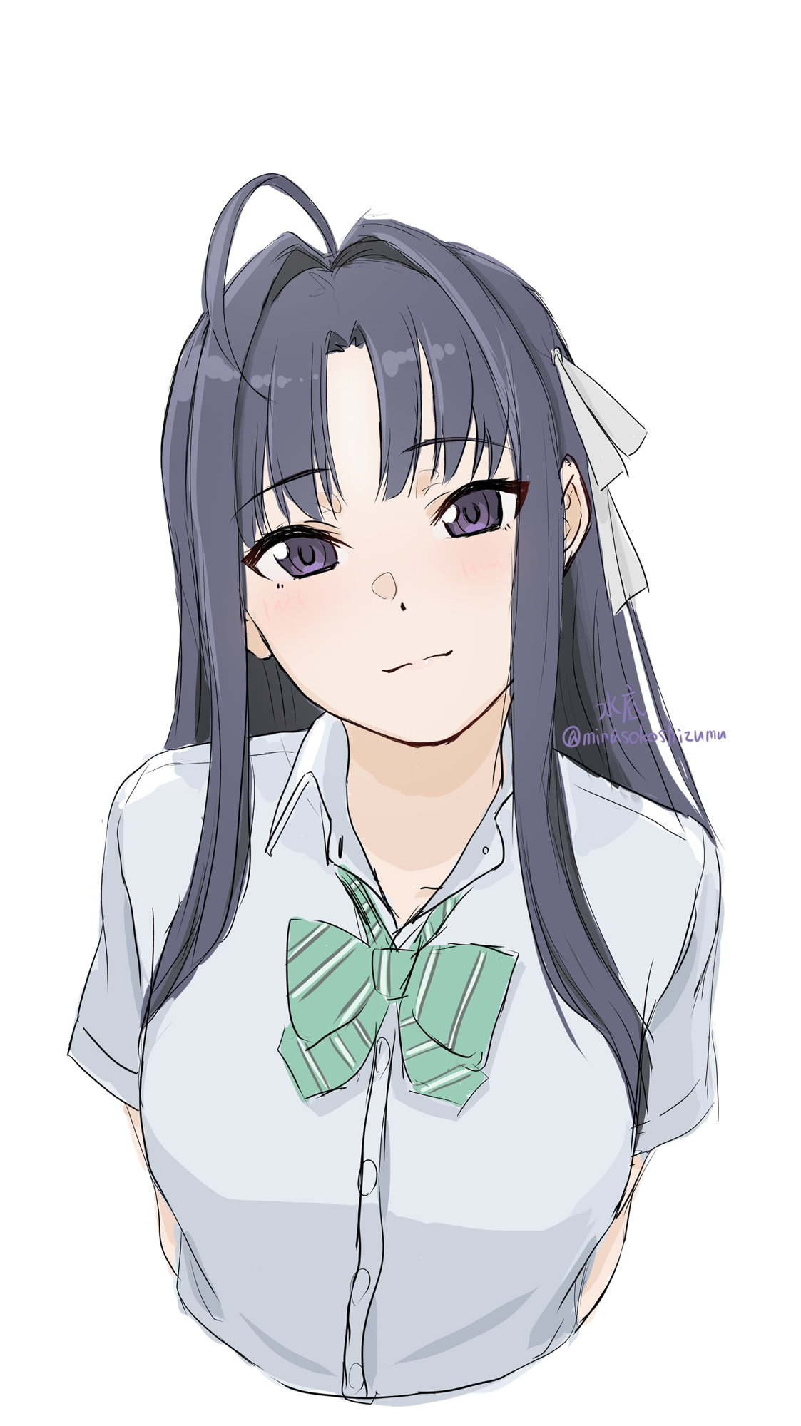 The Big ImageBoard (TBIB) - 1girl ahoge artist name awa subaru bow ...