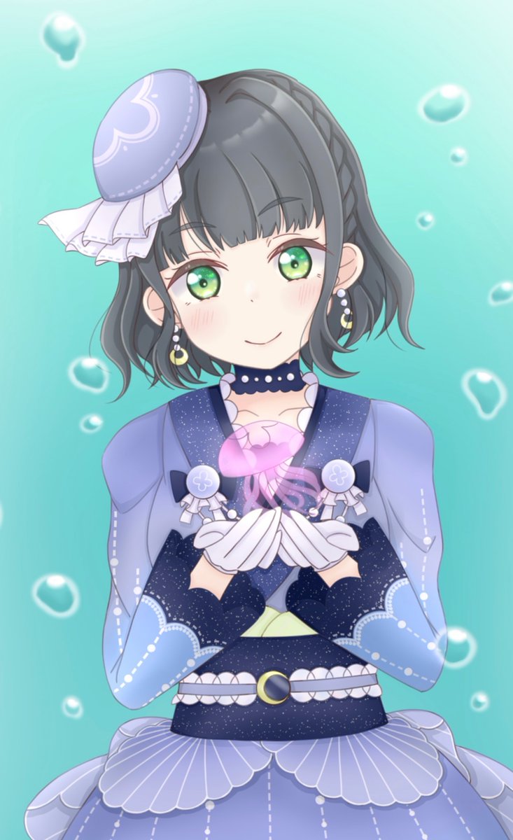 The Big ImageBoard (TBIB) - 1girl beret black hair blue hat blue kimono blunt bangs blush braid ...