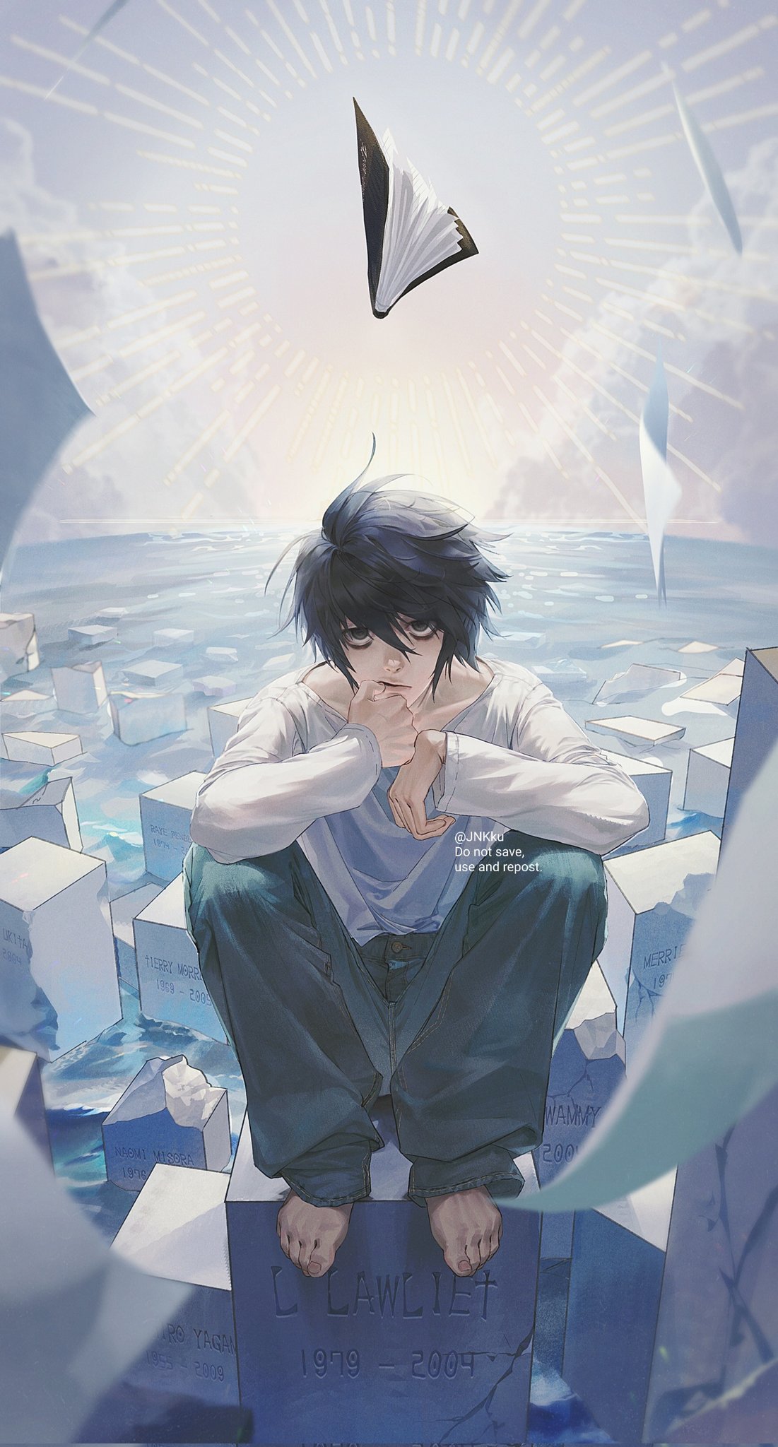 The Big ImageBoard (TBIB) - 1boy barefoot black hair black pants ...