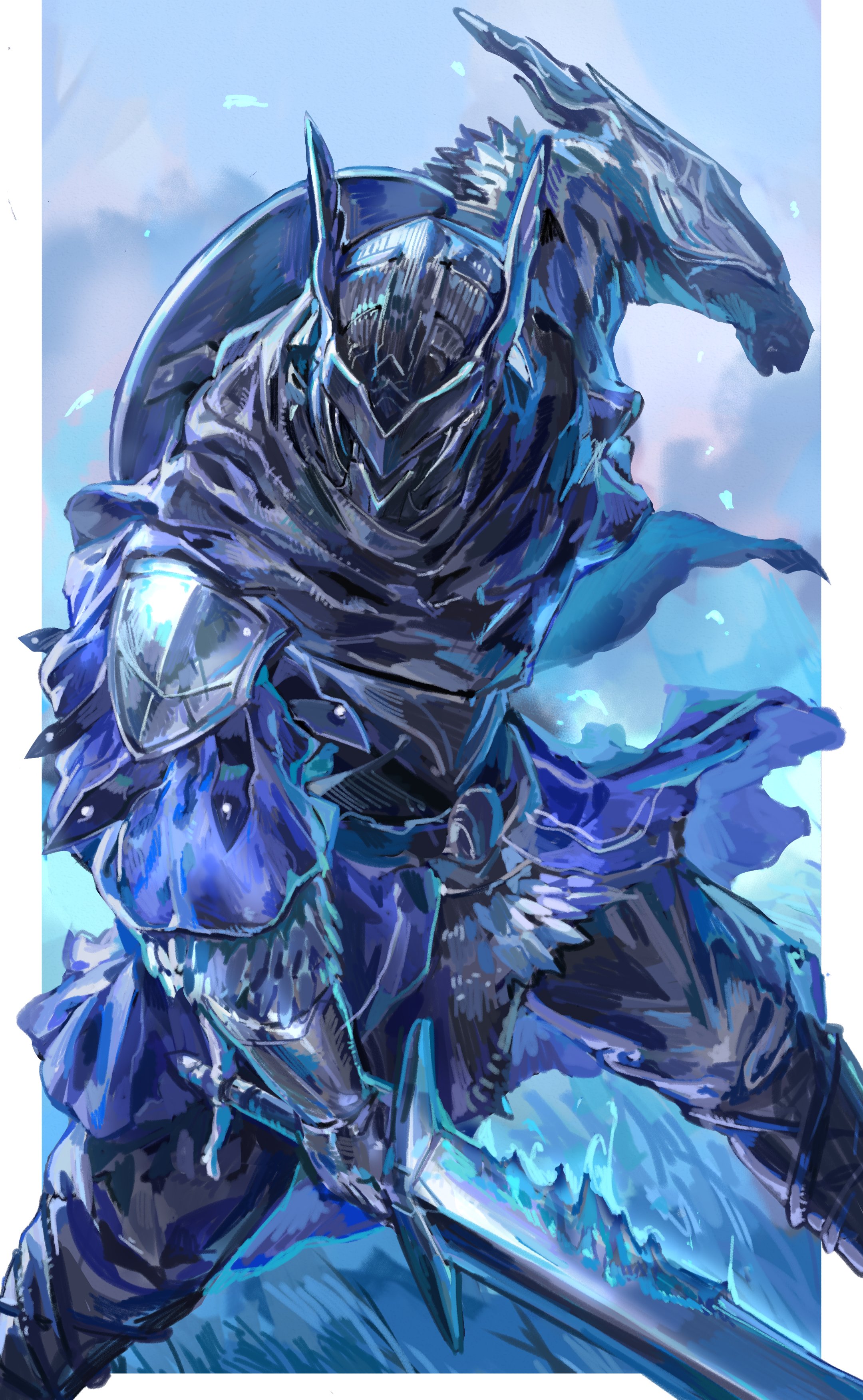 The Big ImageBoard (TBIB) - 1other absurdres armor blue fire border commentary elden ring elden ...