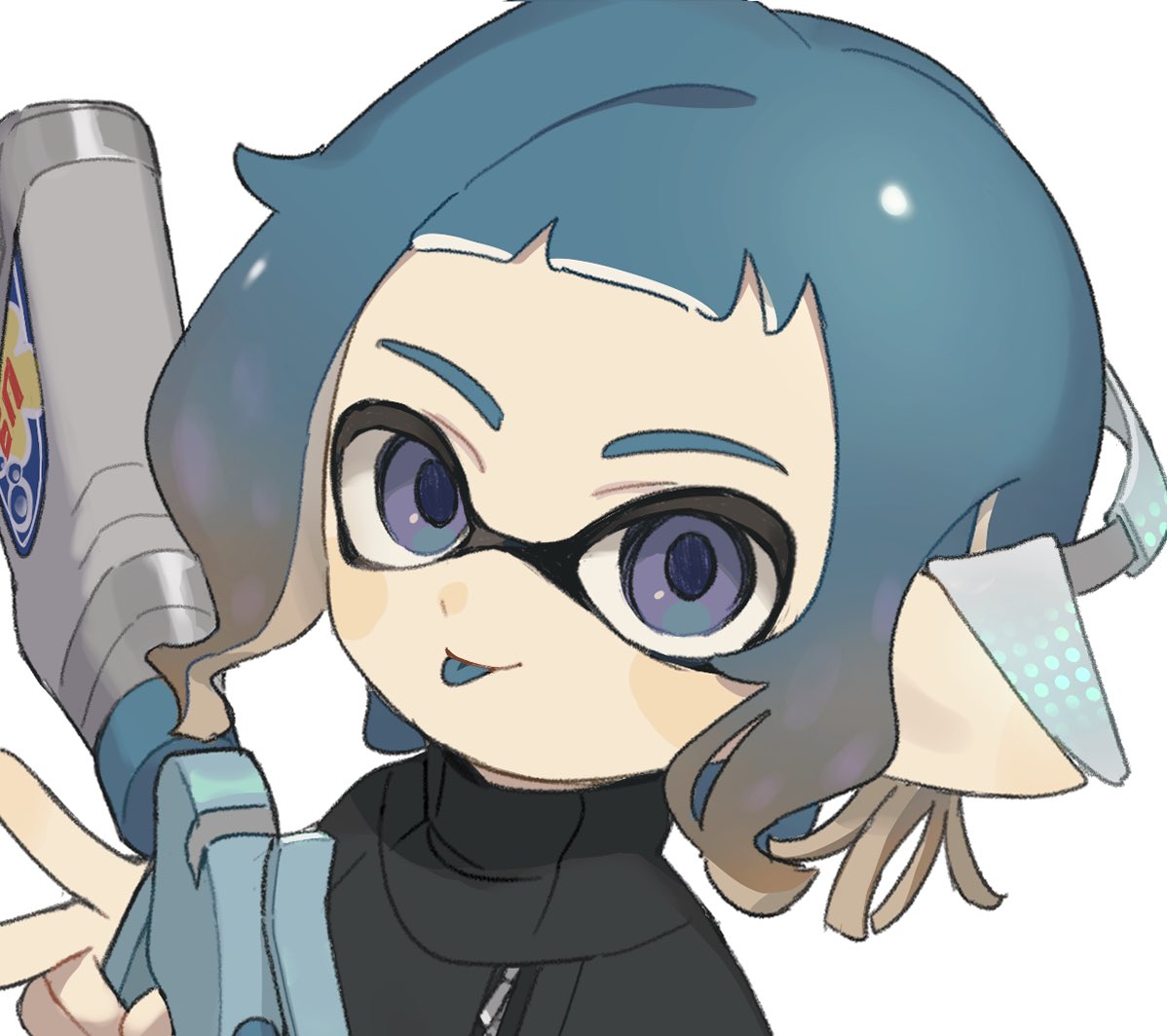 The Big ImageBoard (TBIB) - 1girl :p black jacket blue hair blue tongue ...