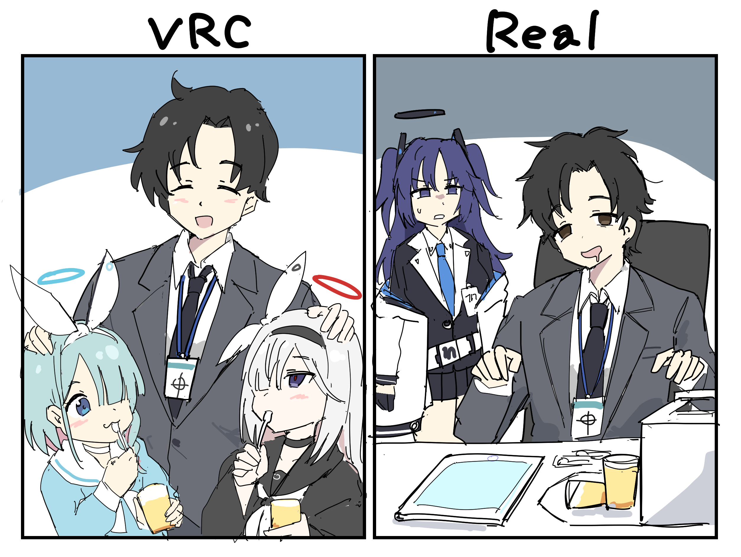 The Big ImageBoard (TBIB) - 1boy 3girls :3 :d = = arona (blue archive ...